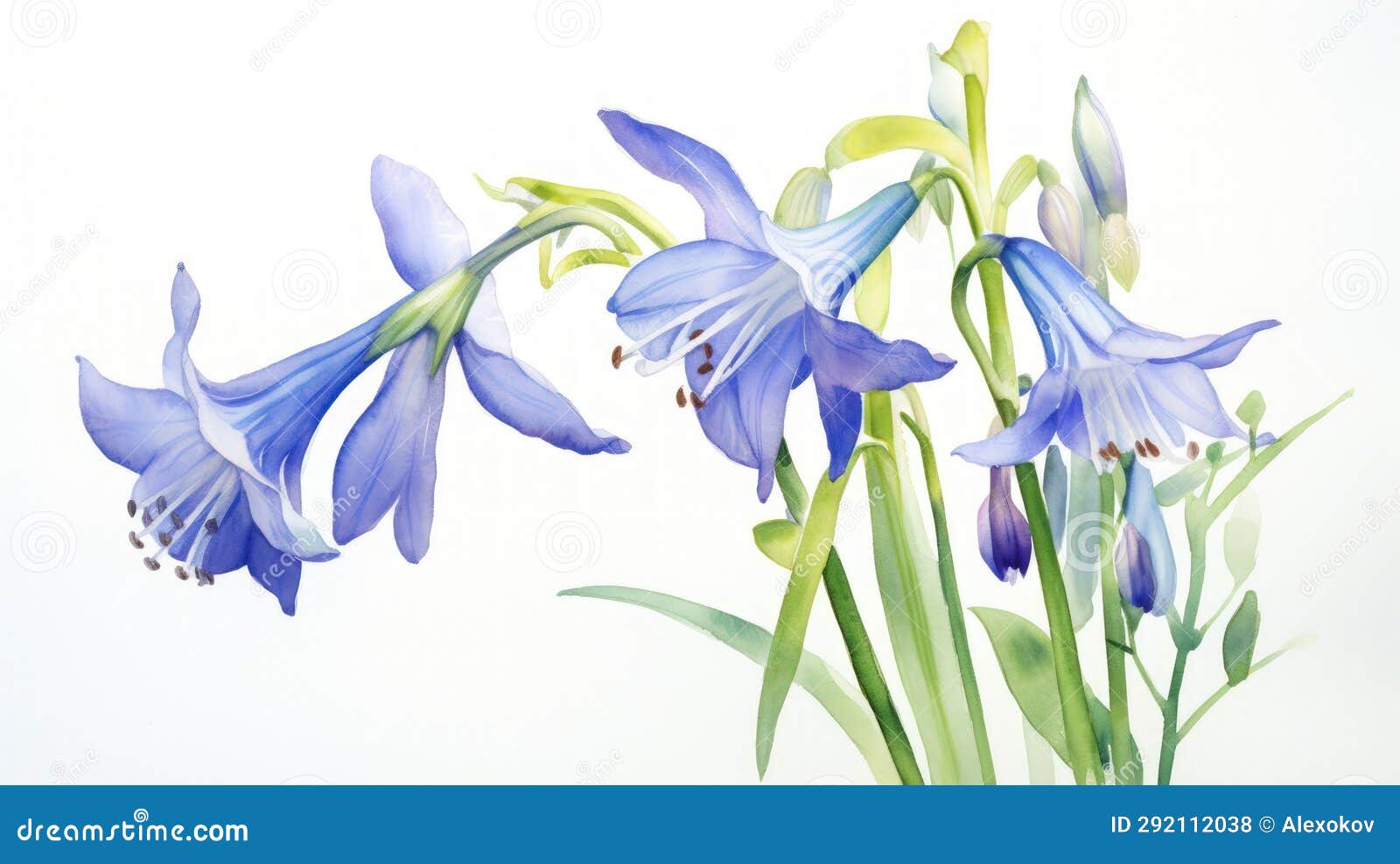 Soft Serene Watercolor of the Peaceful Calming Blue AI Generated Stock ...