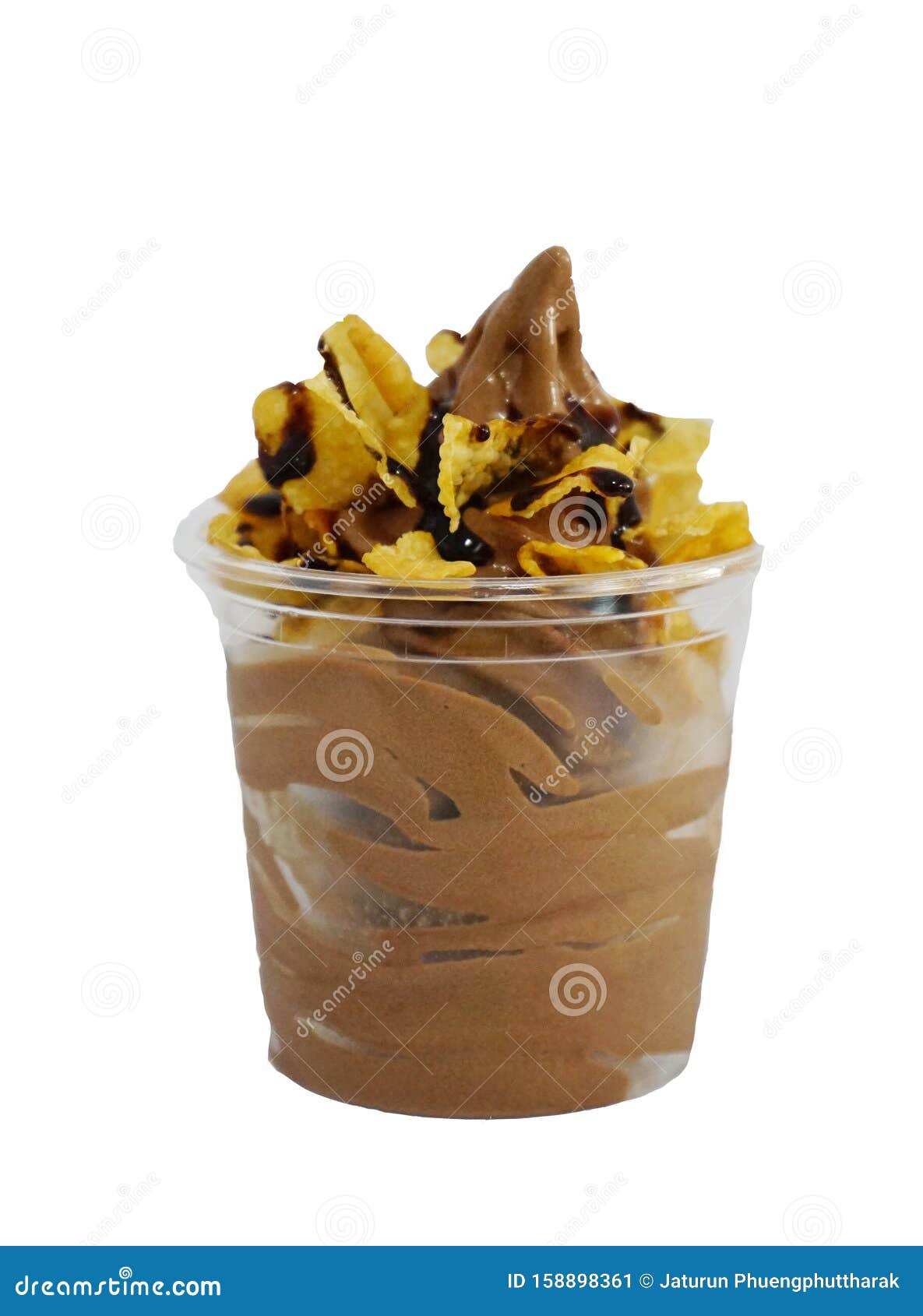 Soft Serve Ice Cream in a Cup with Topping Stock Image - Image of ...