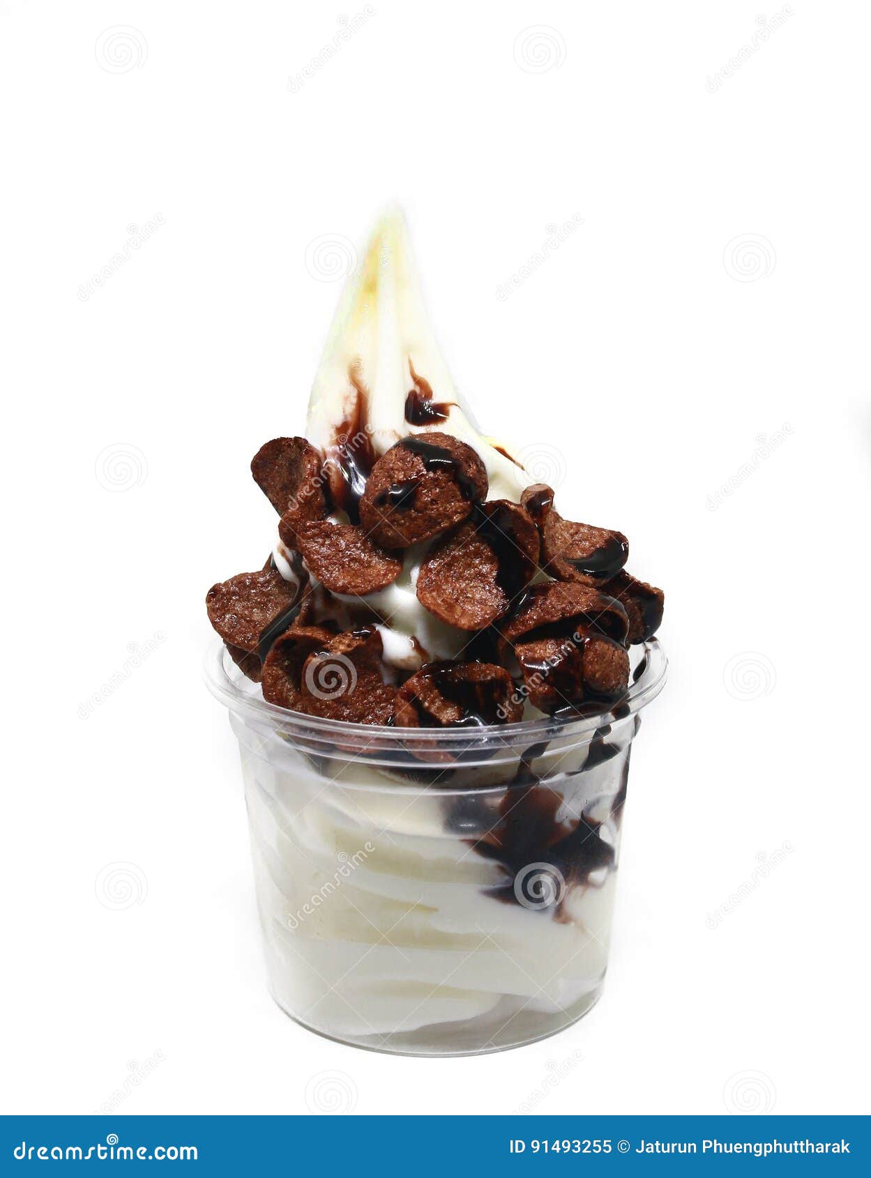 Soft Serve Ice Cream in a Cup with Topping Stock Image - Image of ...
