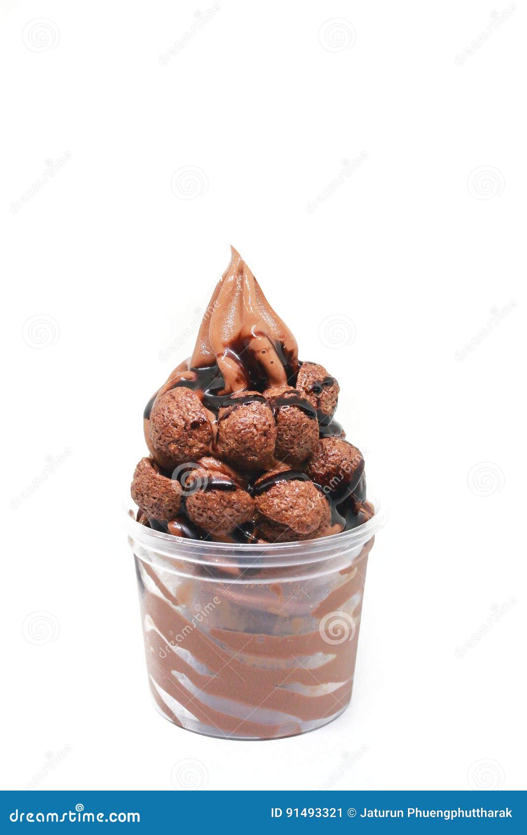 Soft Serve Ice Cream in a Cup with Topping Stock Image - Image of ...