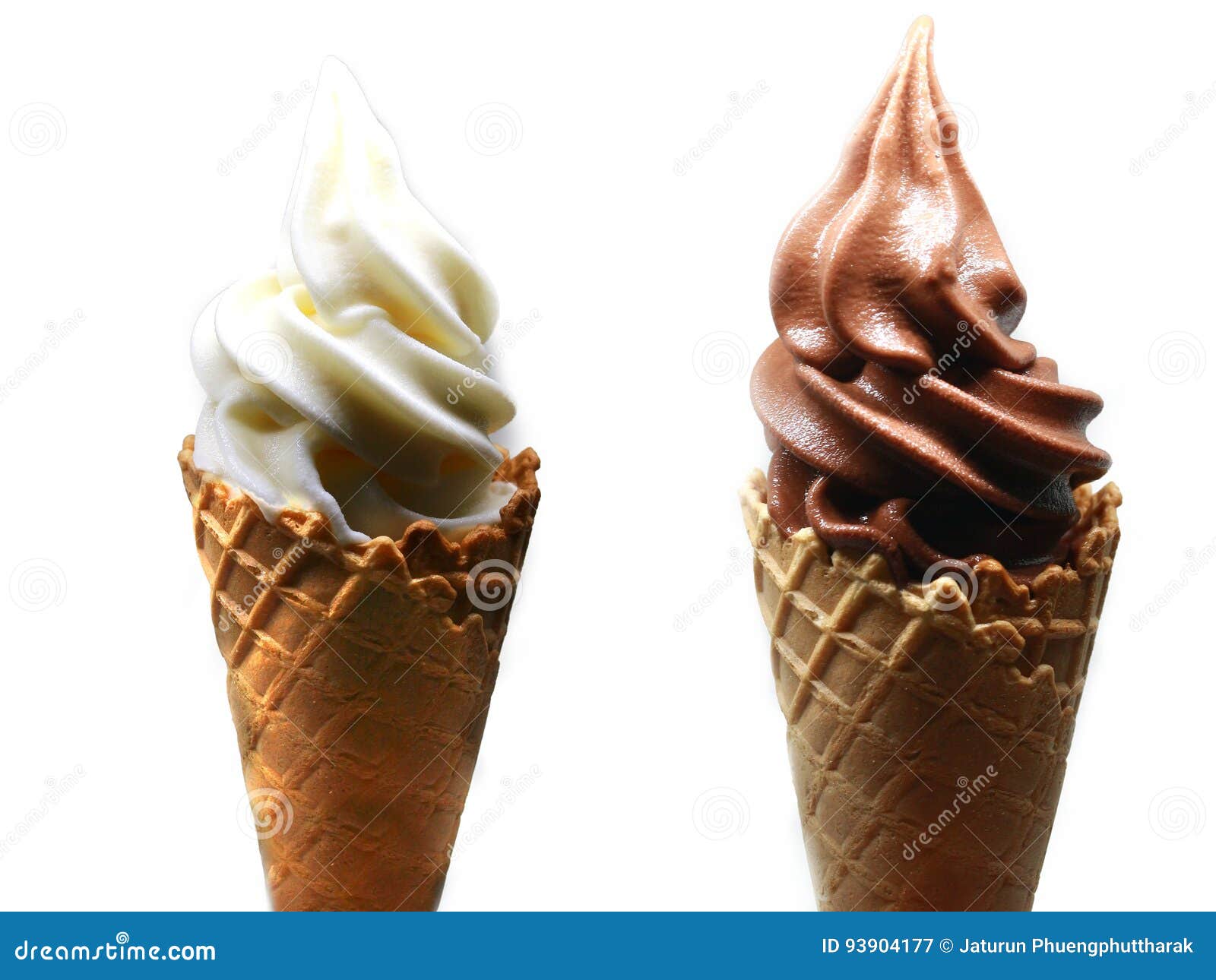Soft Serve Ice Cream in a Waffle Cone Stock Image - Image of ...
