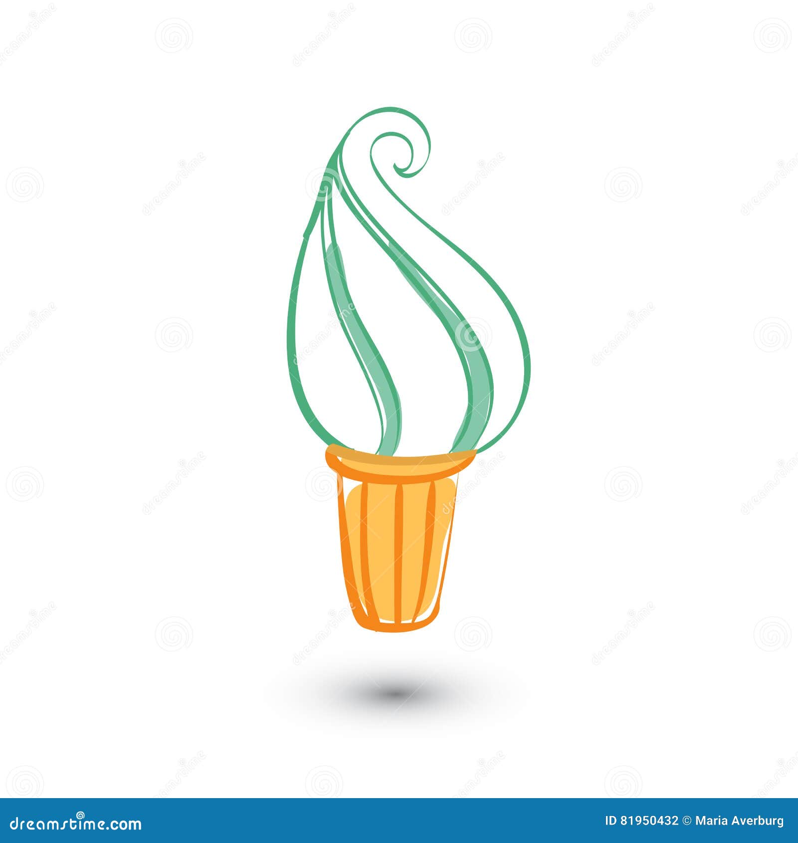 Soft Serve Ice Cream on White Background. Doodle Style. Vector ...