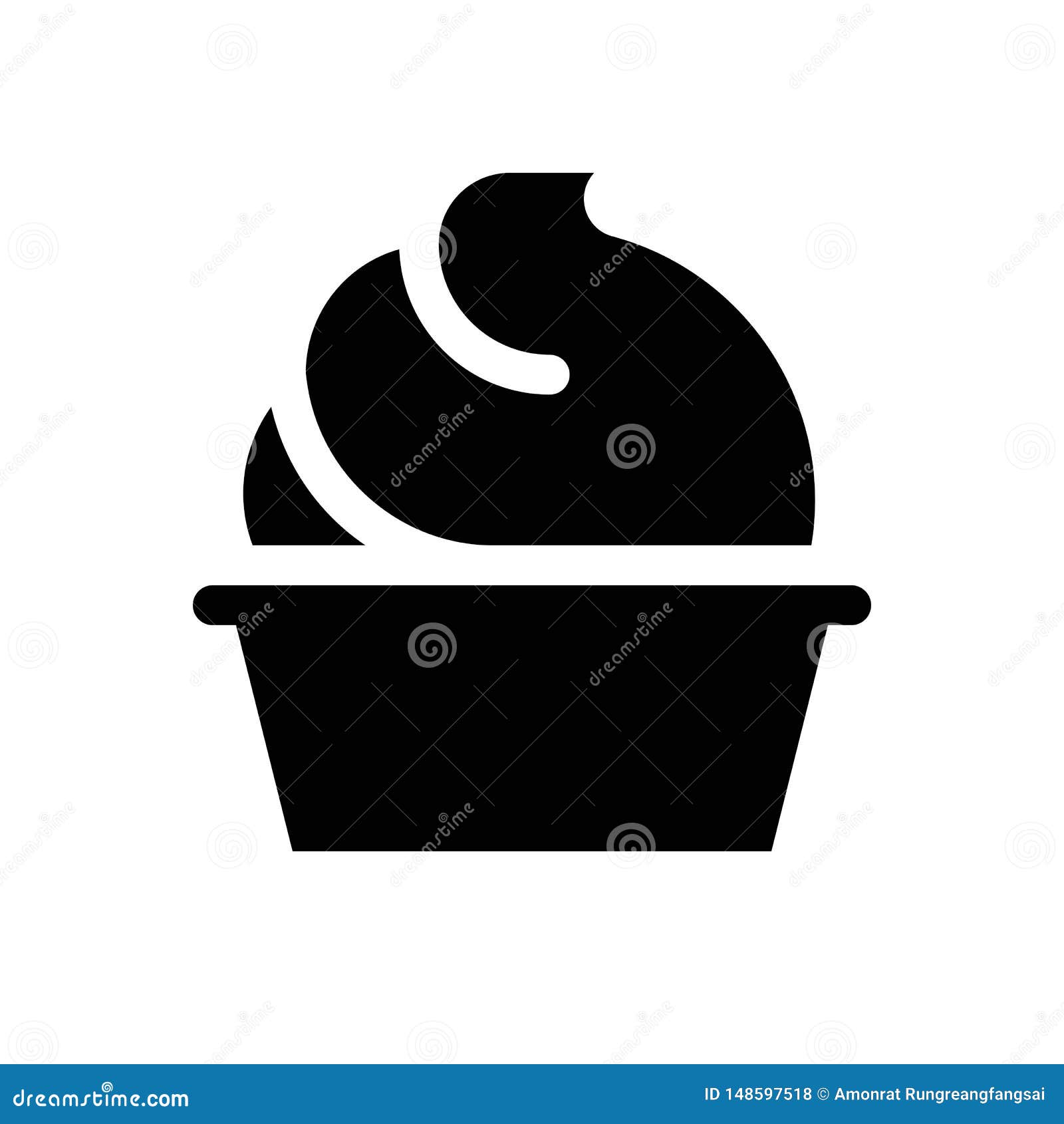 Soft Serve Vector Illustration, Sweets Solid Style Icon Stock Vector ...