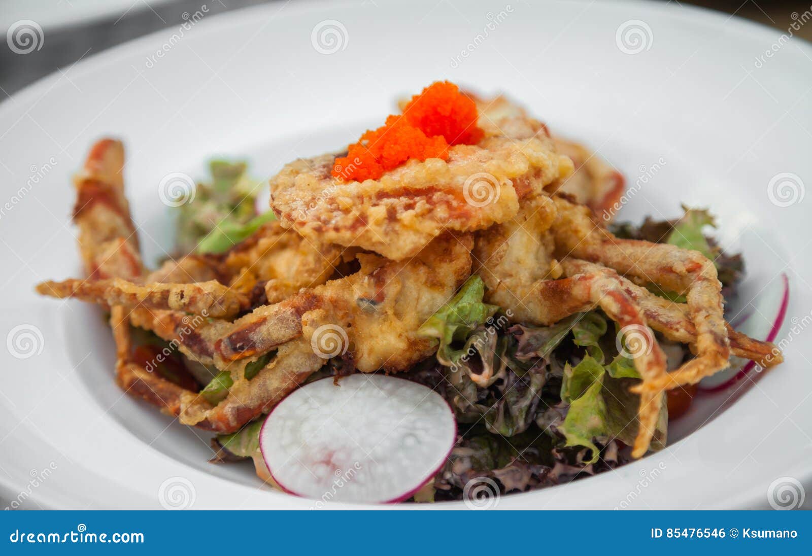 Soft Shell Crab Salad stock photo. Image of closeup, meat - 85476546