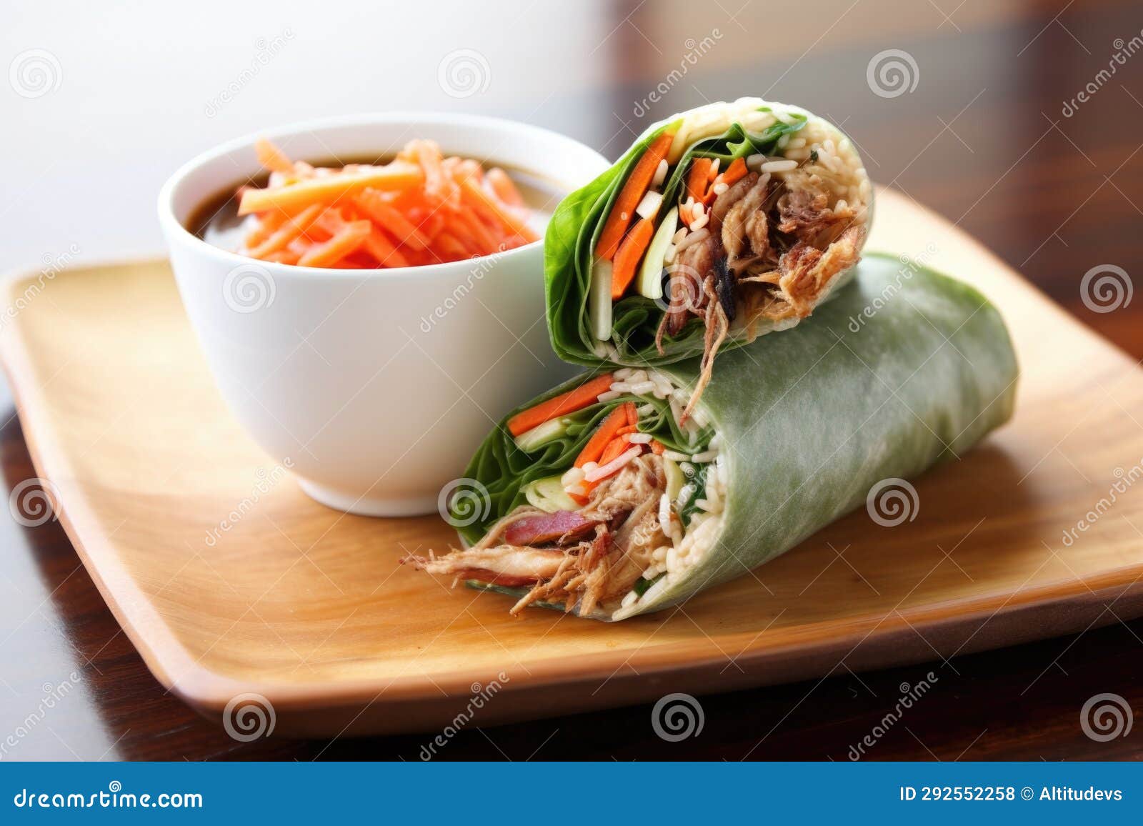 Soft Shell Crab Wrap with Noodle Salad Stock Photo - Image of eating ...
