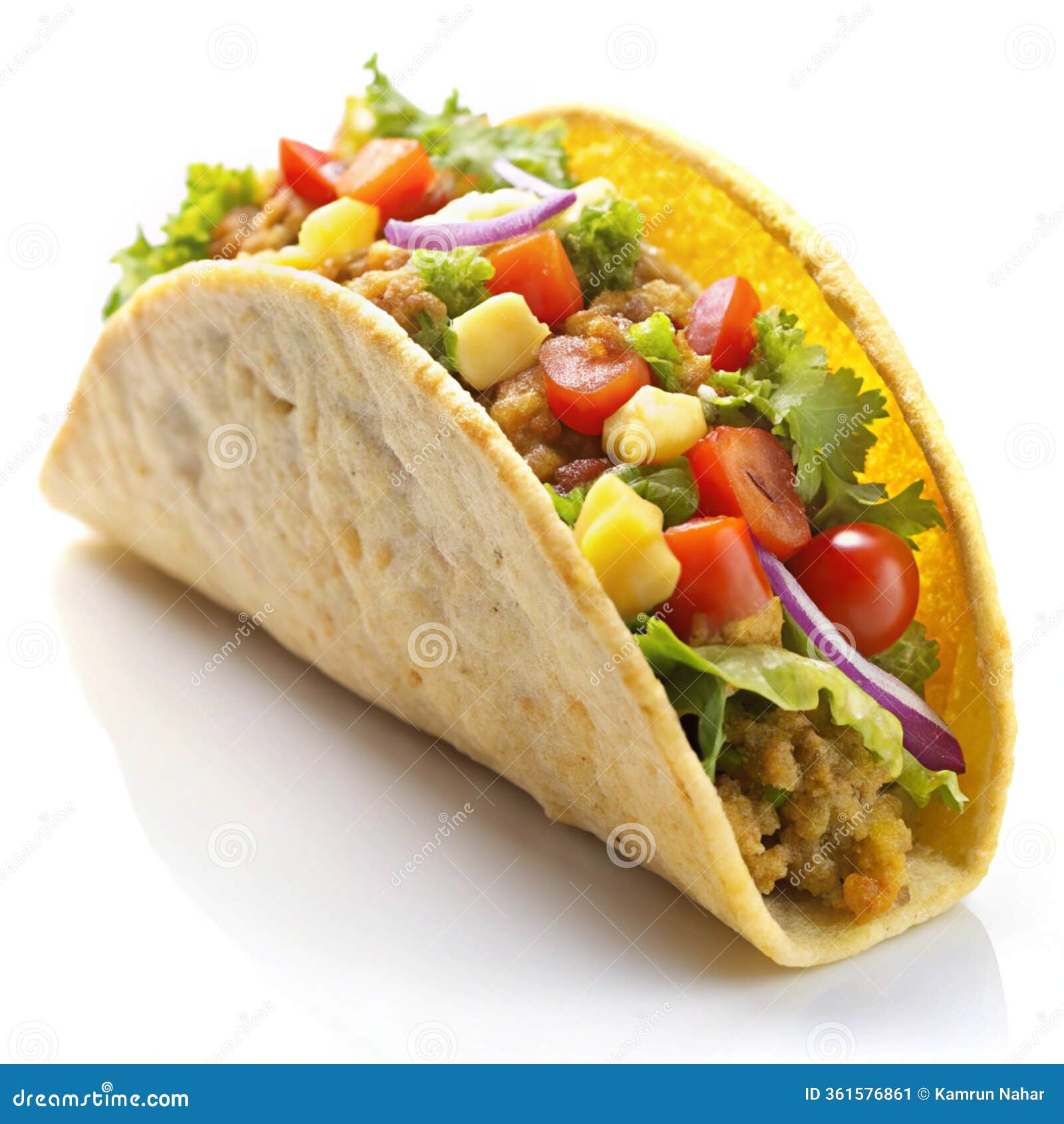 Soft Shell Taco Isolated on White Background Stock Illustration ...