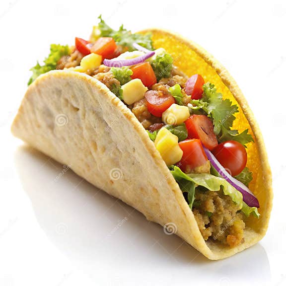 Soft Shell Taco Isolated on White Background Stock Illustration ...