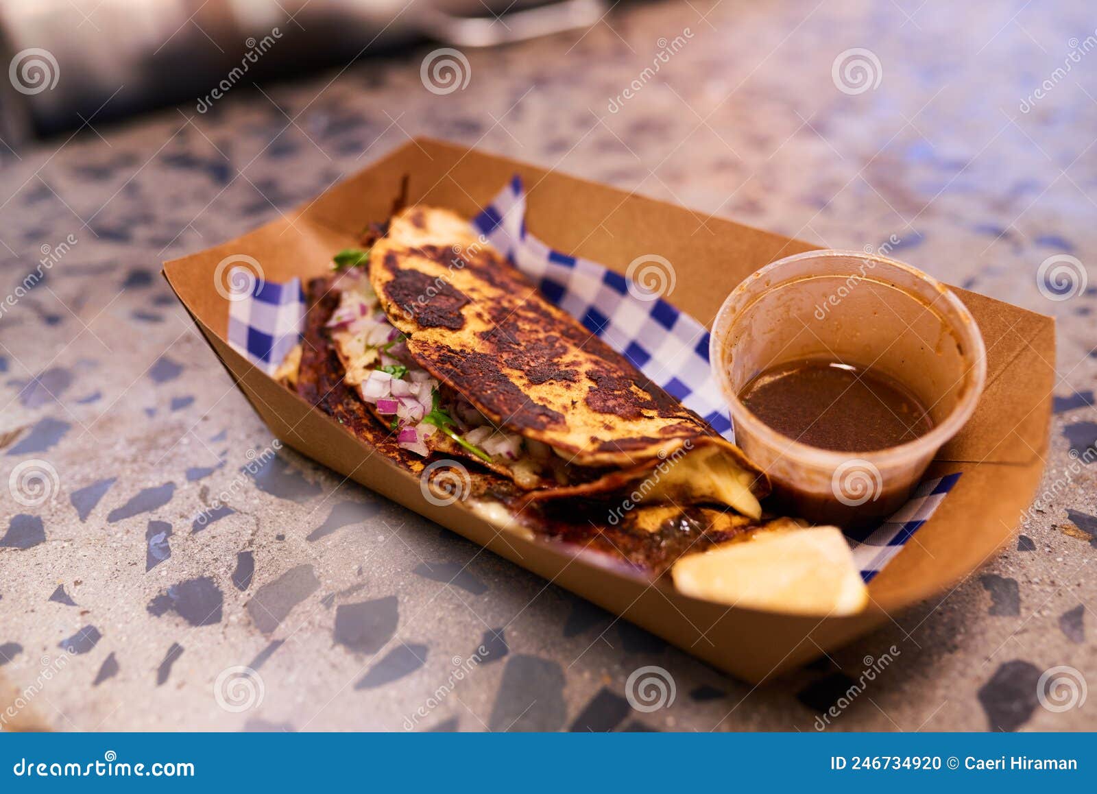 A Soft Shell Taco Ready for Takeaway in a Recyclable Container at a ...