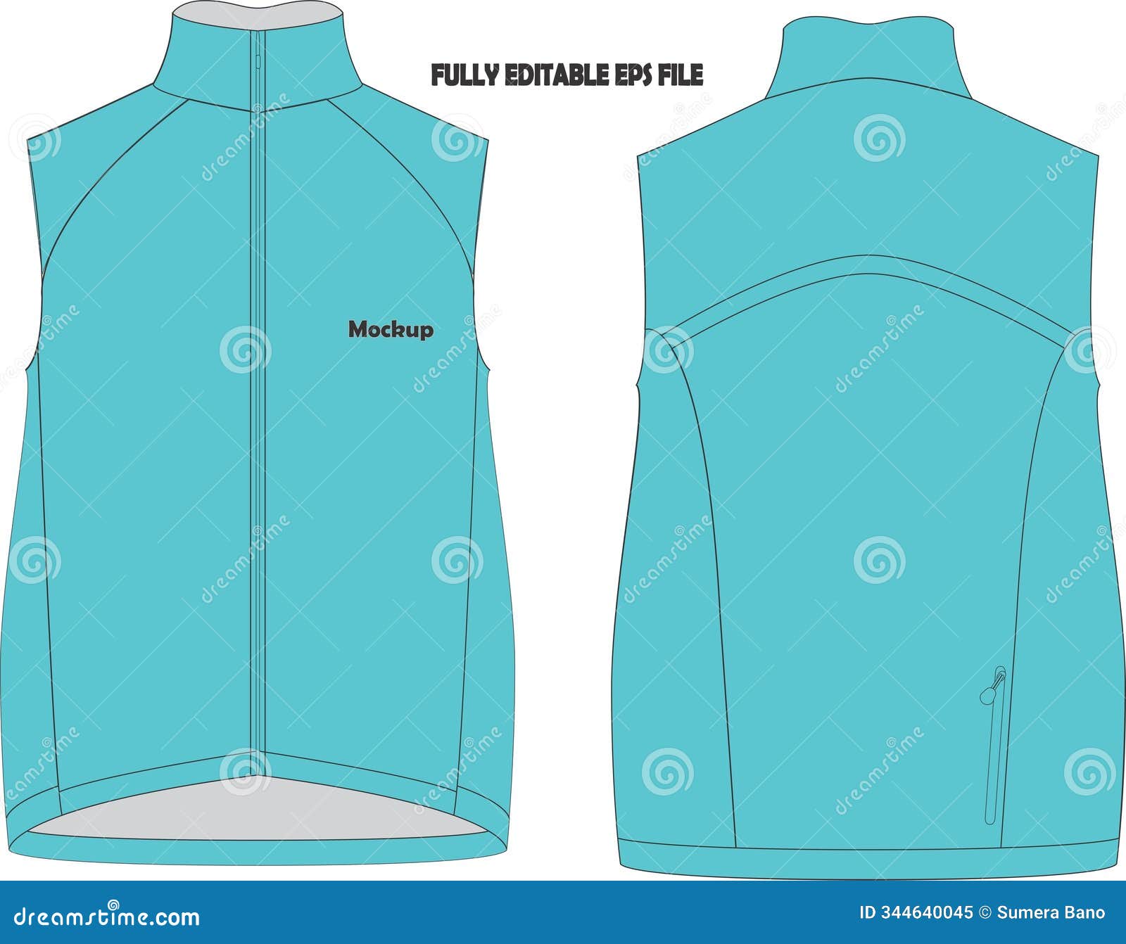 Soft Shell Vest Mock Ups Template Stock Vector - Illustration of cartoon, jacket: 344640045