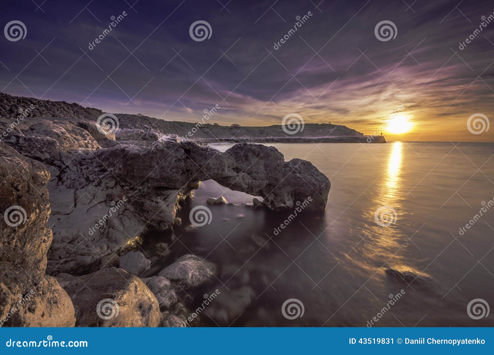 Soft Silky Water at Miraculous Sunset Stock Image - Image of bodies ...