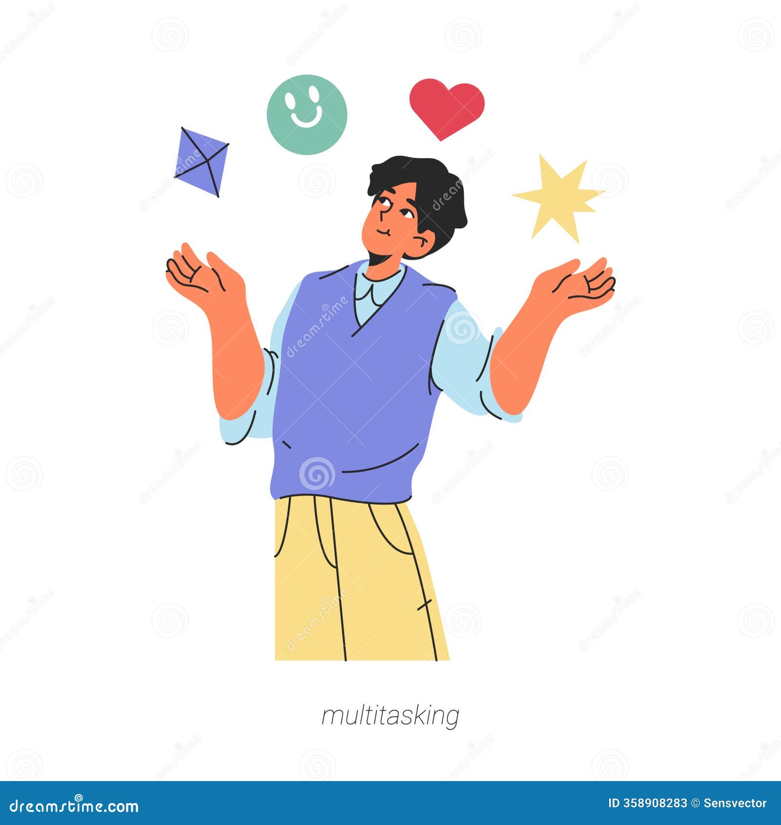 Soft Skill and Abilities, Multitasking Stock Illustration ...