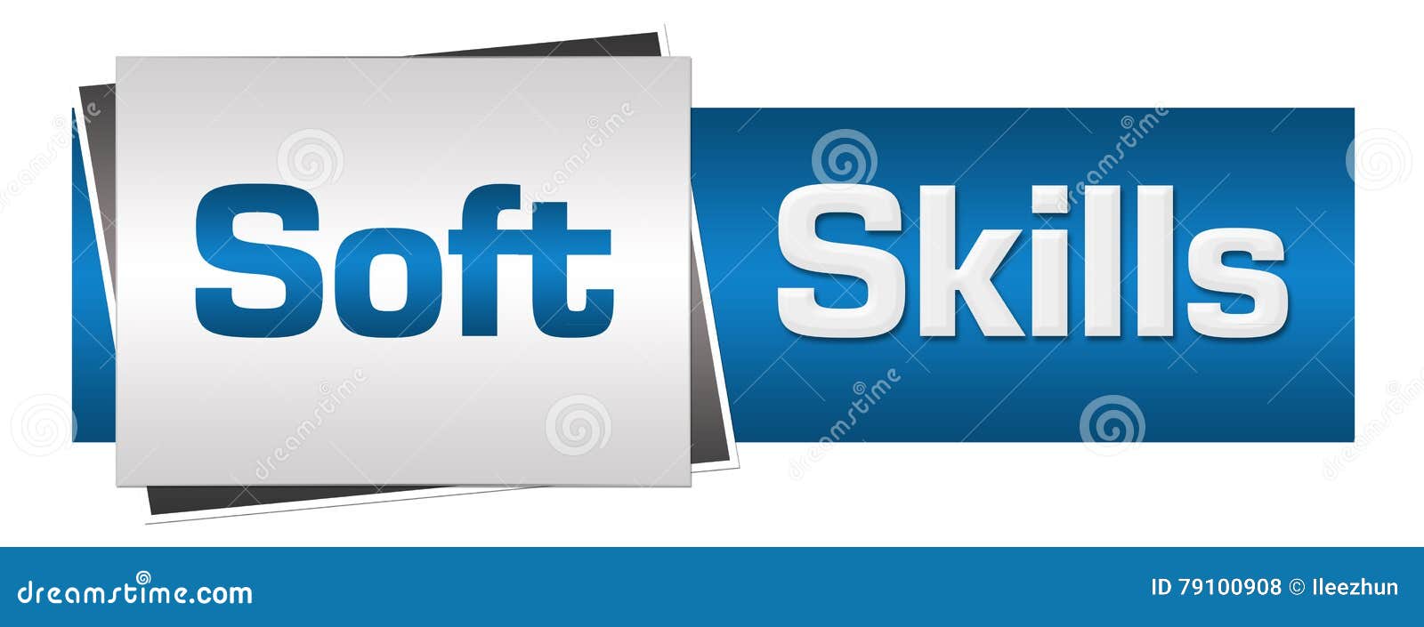 Soft Skills Blue Grey Horizontal Background Stock Illustration ...