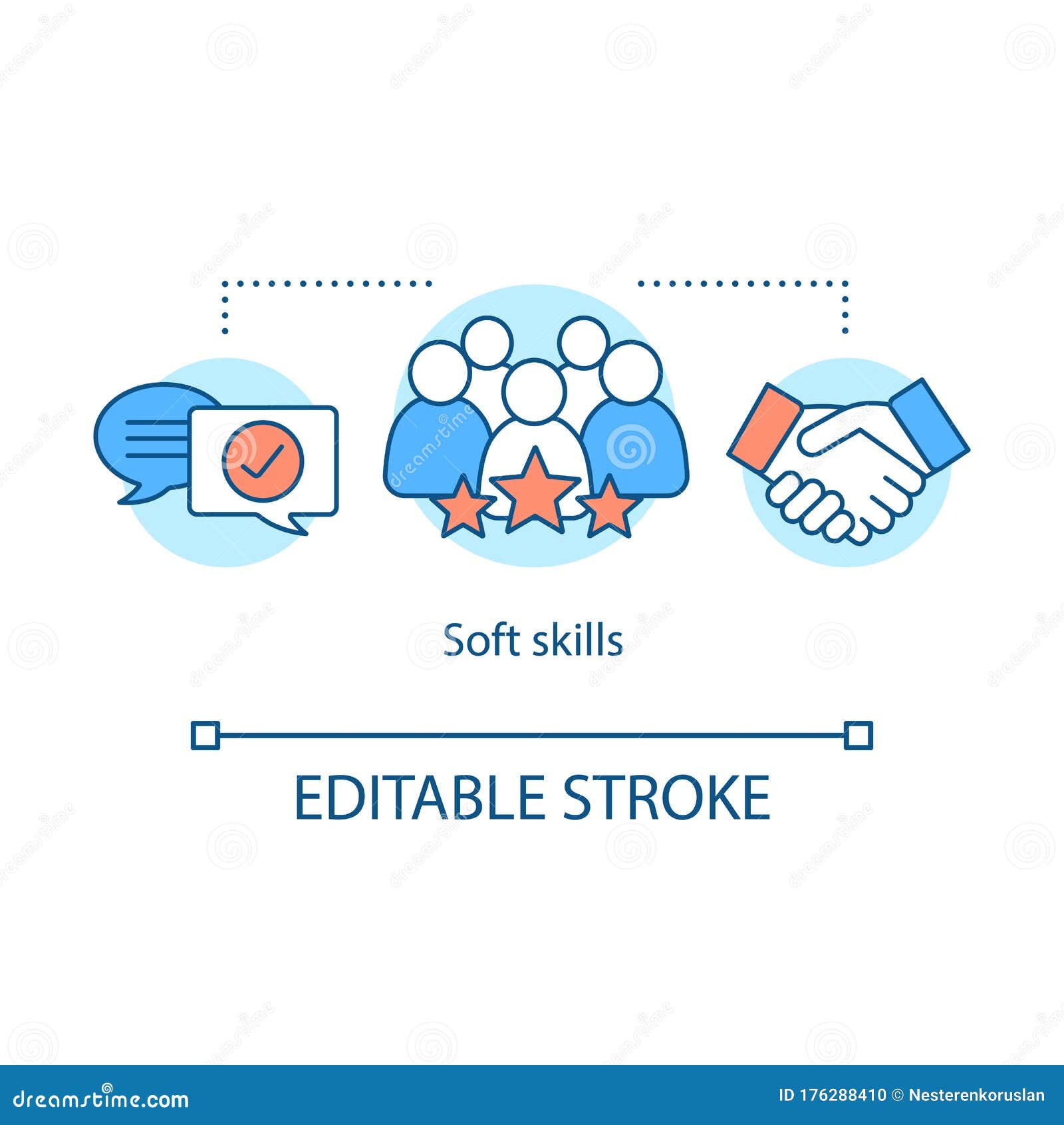 Soft skills concept icon stock vector. Illustration of line - 176288410
