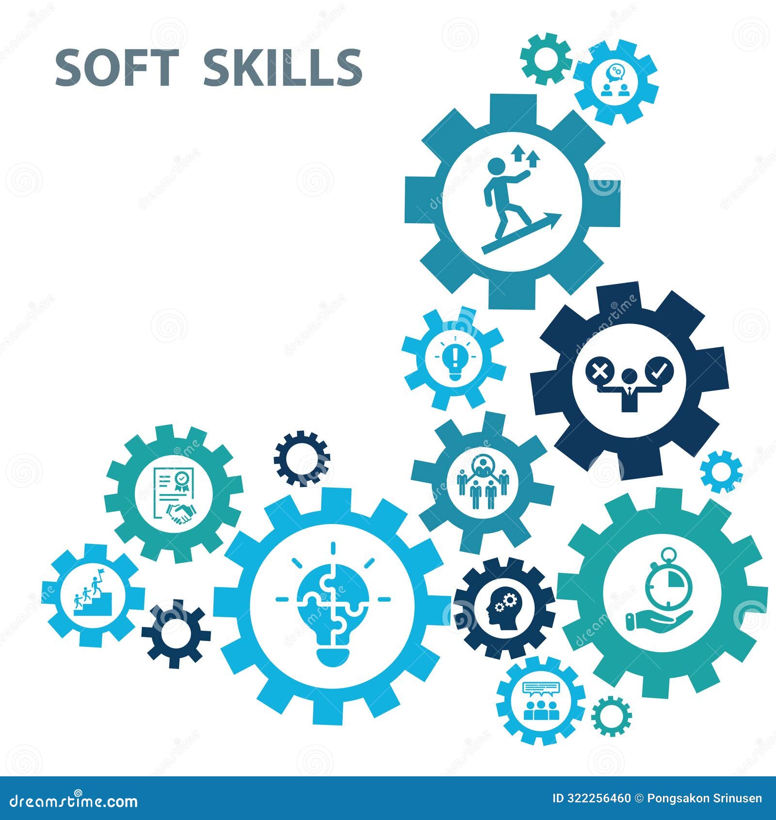 Soft Skills Containing Communication Solid Icons Vector Collection. EPS ...