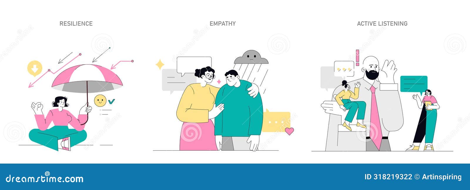 Soft Skills Flat Vector Illustration. Stock Vector - Illustration of ...