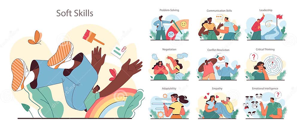 Soft Skills Set. Employees with Communication and Effective Teamwork ...