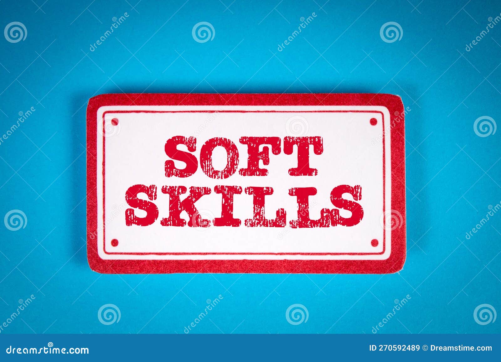 Soft Skills. Sticky Note with Text on a Blue Background Stock Image ...