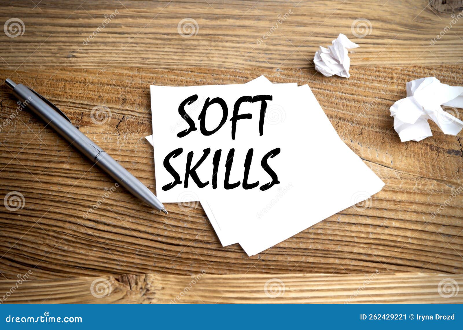 SOFT SKILLS Text Written on Sticky on Wooden Background Stock Image ...