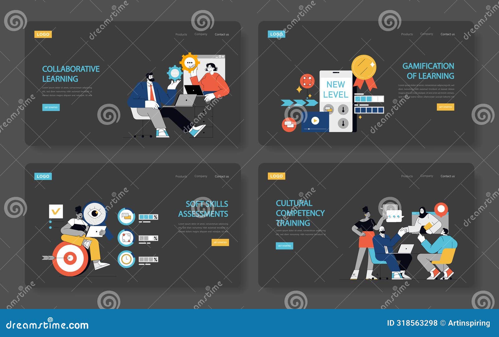 Teamwork. Learn And Leave. Illustration Royalty-Free Cartoon ...