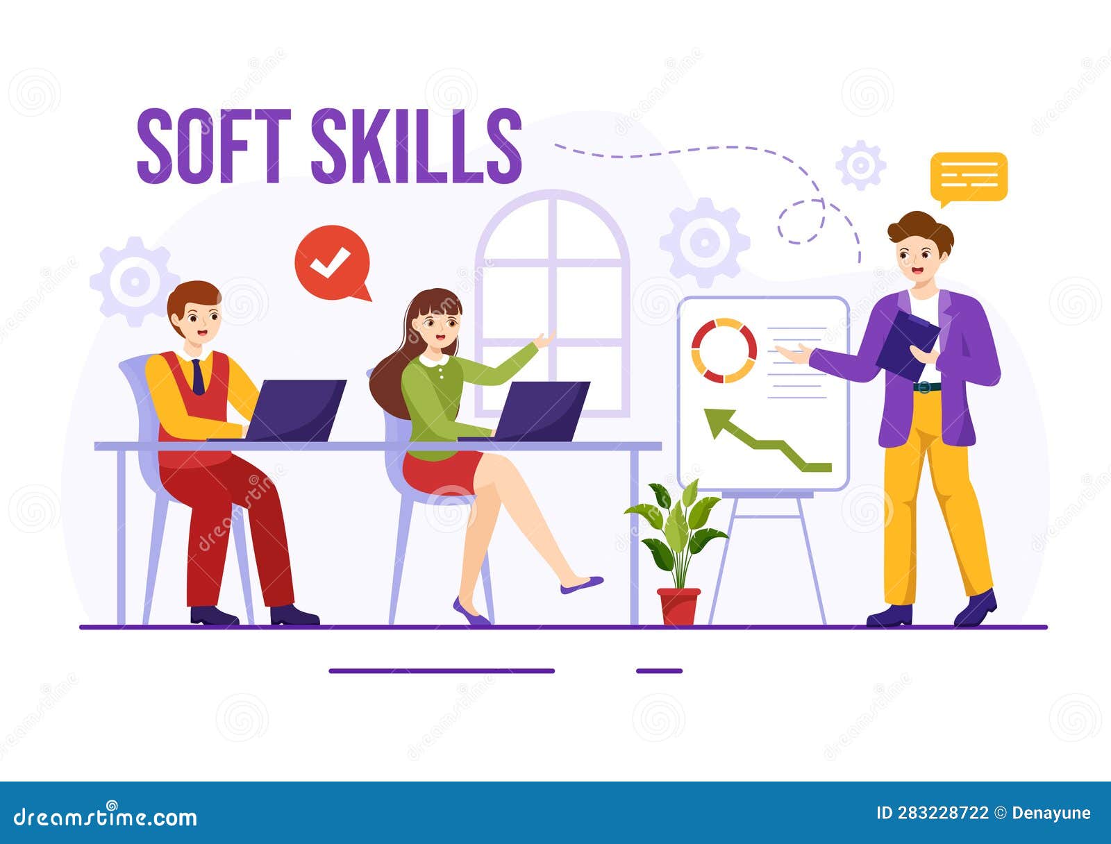 Soft Skills Vector Illustration of Office Workers Empathy ...