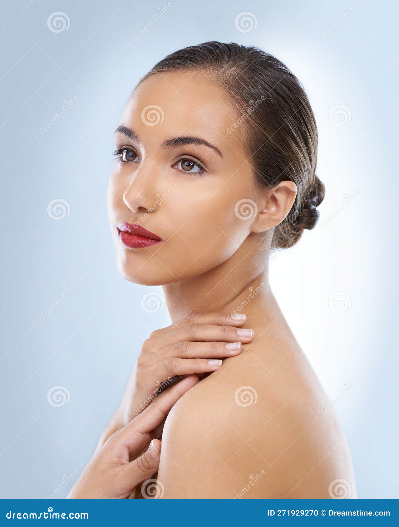 Soft Skinned Beauty. Studio Head and Shoulders Shot of an Attractive ...