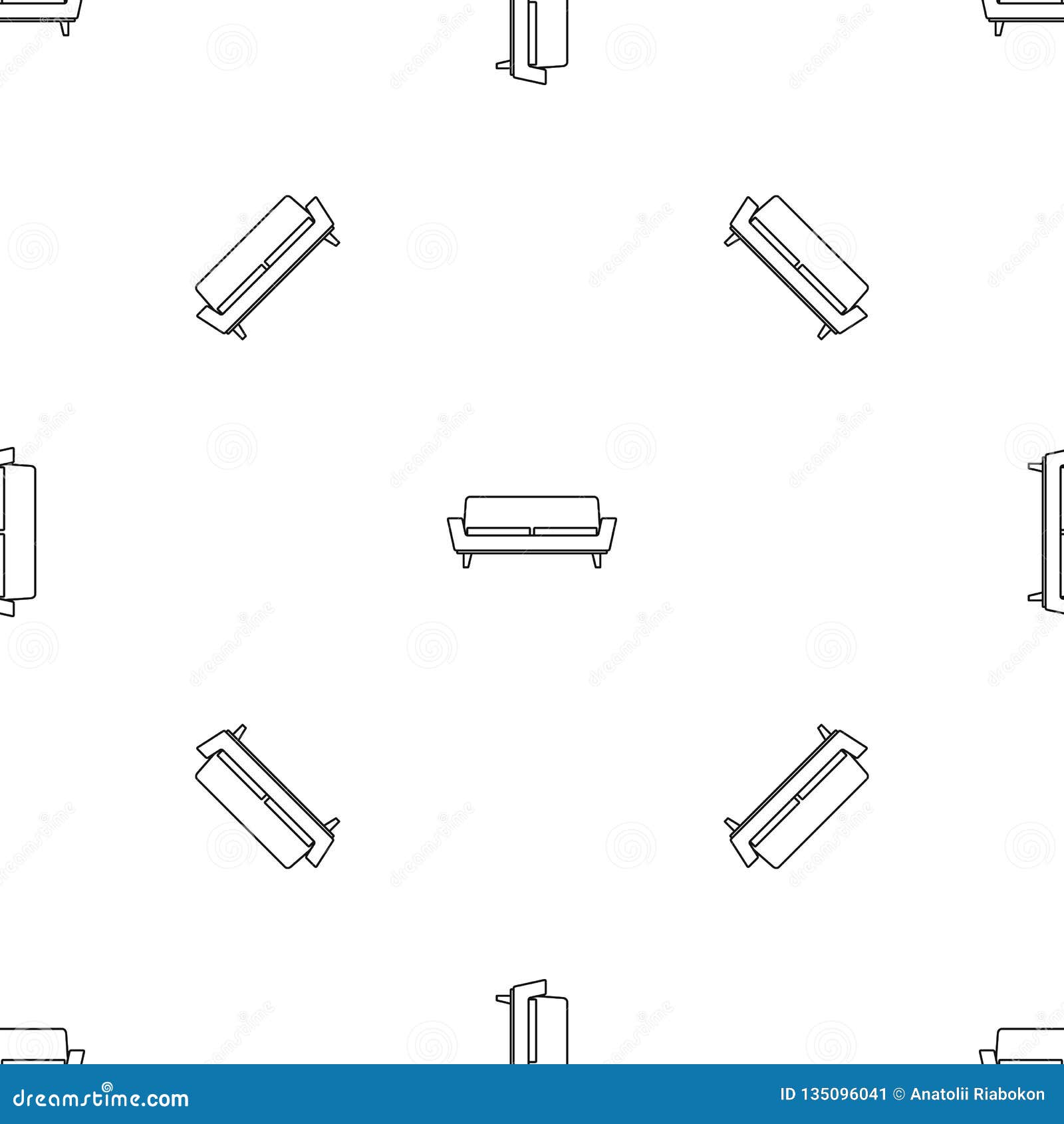 Soft Sofa Icon, Outline Style Stock Vector - Illustration of home ...