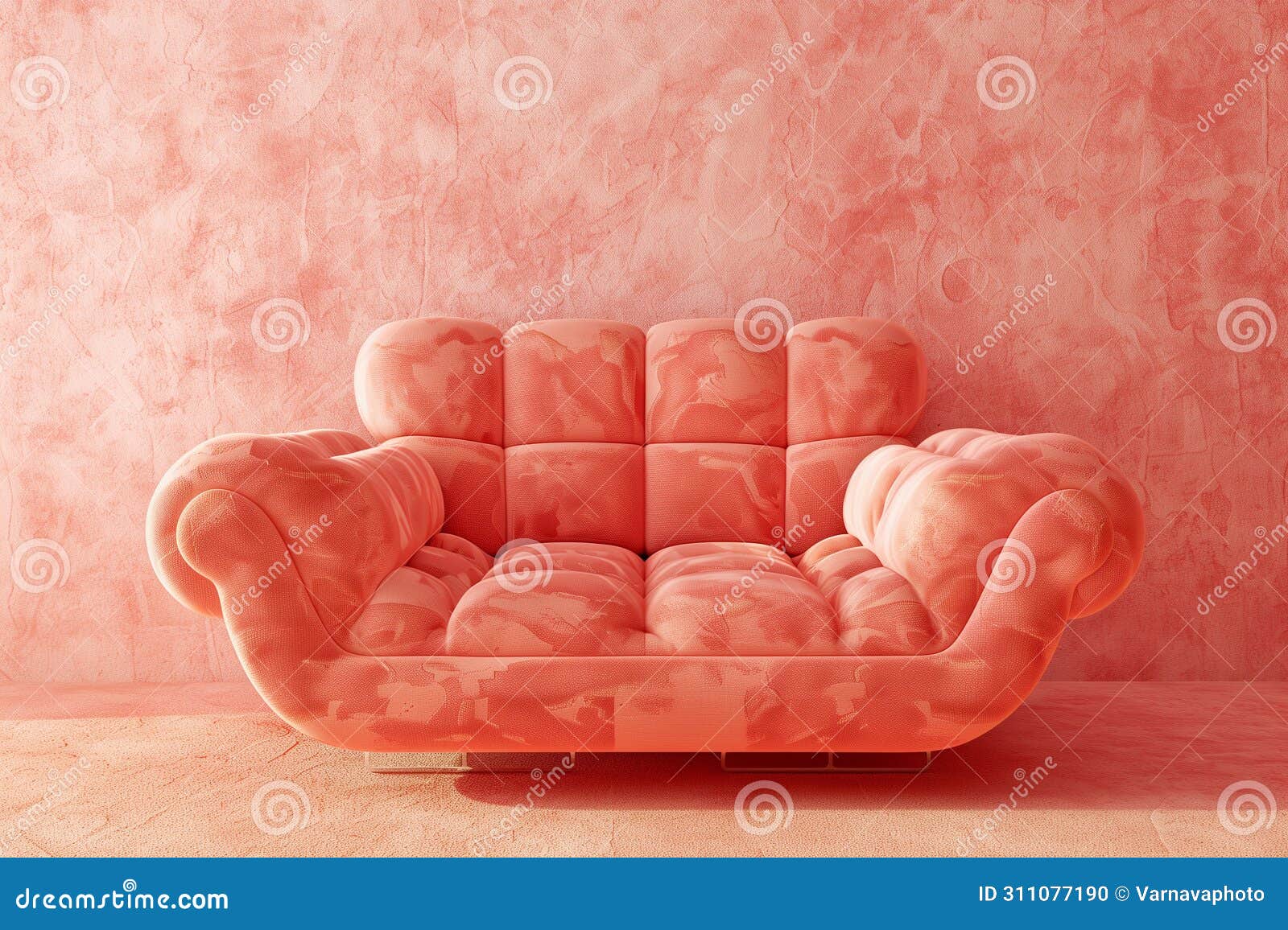 Soft sofa peach fuzz color stock illustration. Illustration of comfy ...
