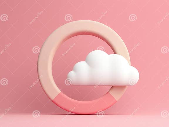 A Soft, Stylized 3D Illustration Featuring a Circular Frame with a ...