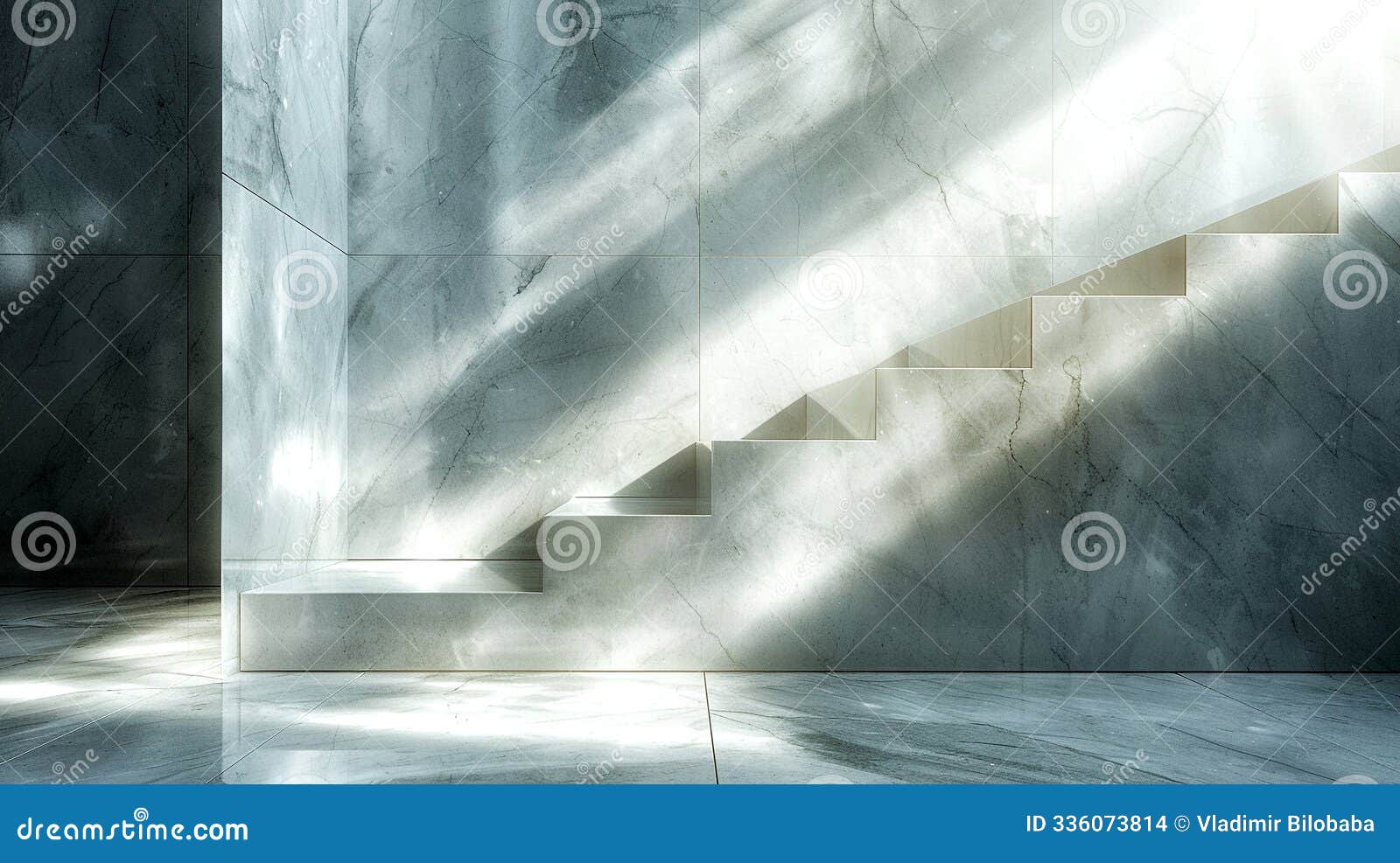 Soft Sunlight Filtering through Marble Steps in a Modern Architectural ...