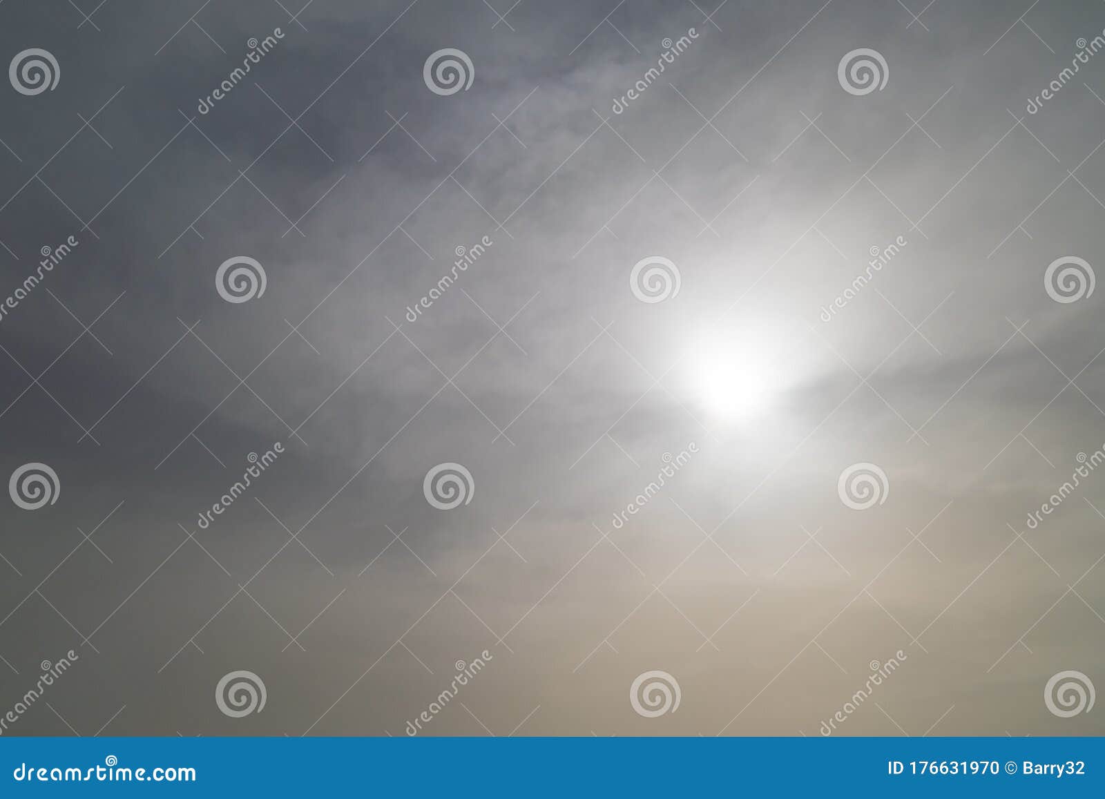 Soft Sunlight. Sun Obscured Behind Clouds on a Misty Day at Dusk Stock ...