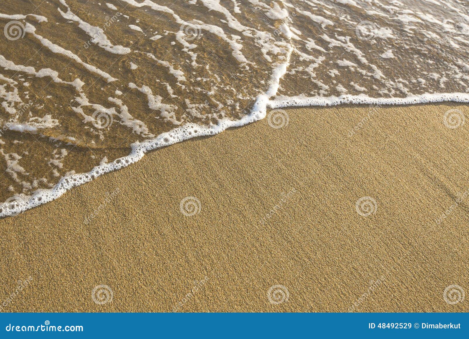 Soft Surf on the Beach, Texture of the Sand and Water. Stock Image ...