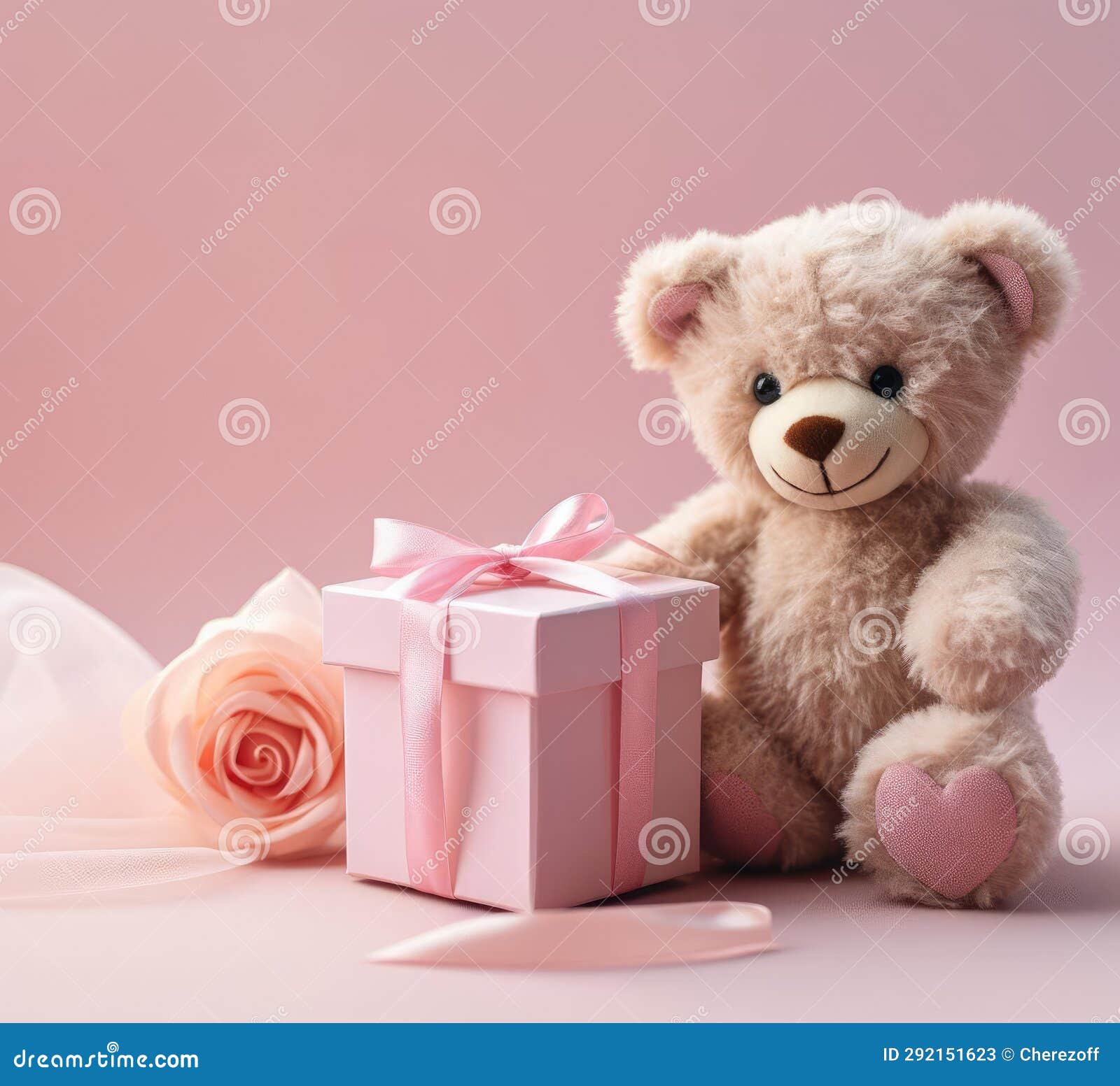 Soft Teddy Bear with Gift Box Stock Image - Image of advent, romantic ...