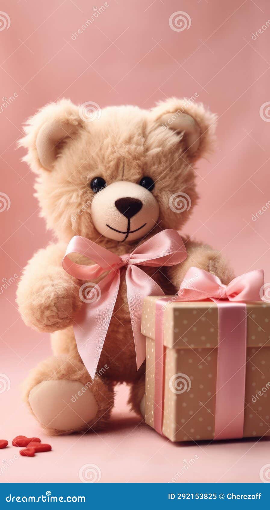 Soft Teddy Bear with Gift Box Stock Image - Image of vertical ...