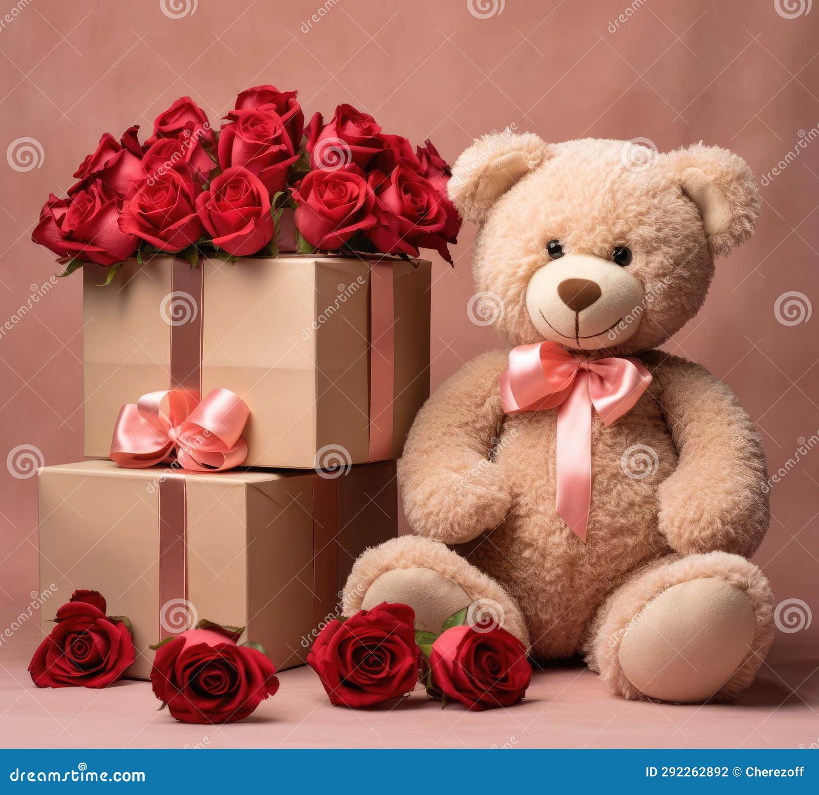 Soft Teddy Bear with Gift Box Stock Photo - Image of holiday, vertical ...