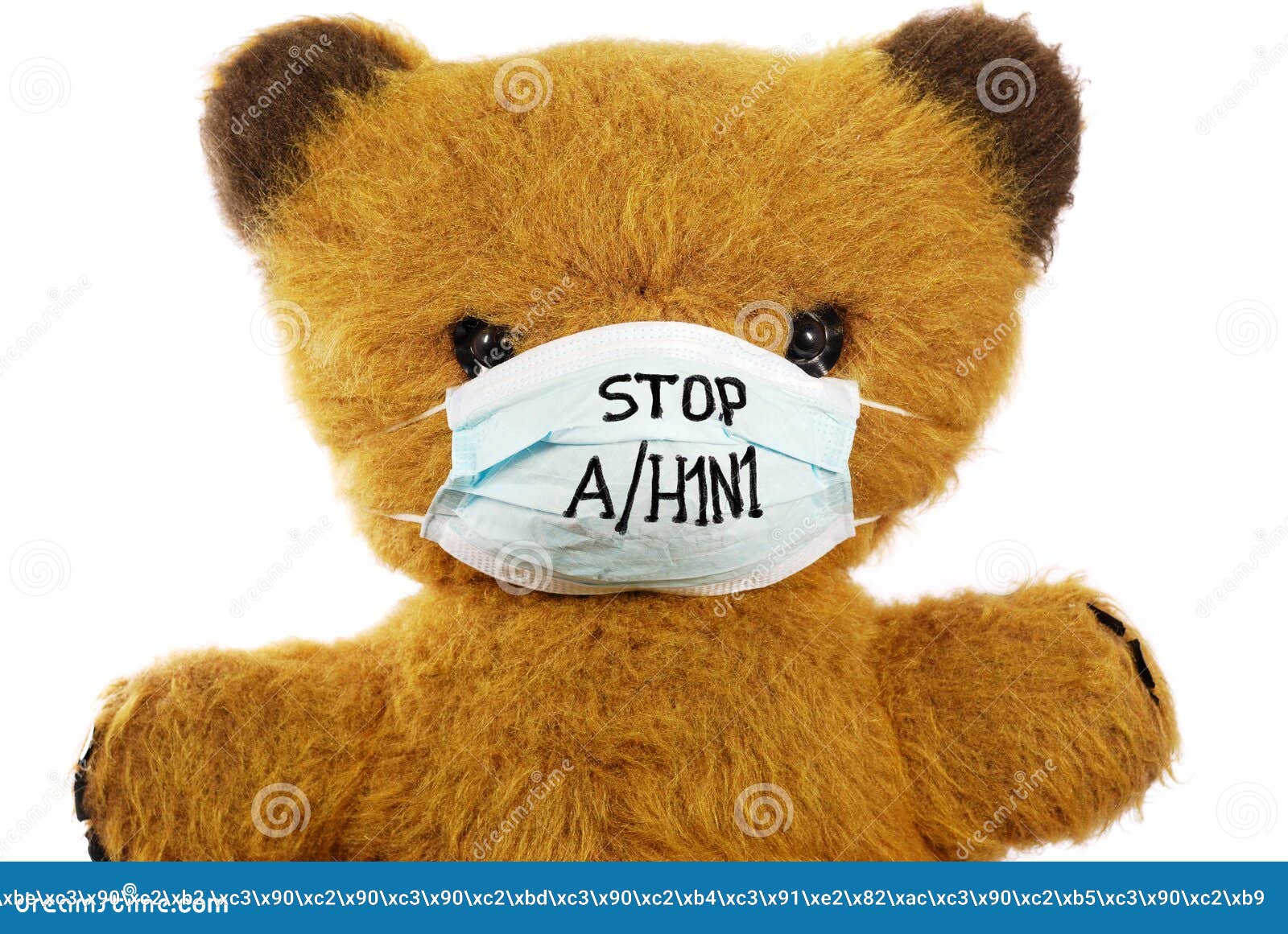Soft Toy Bear with Flu Mask Stock Image - Image of influenza, pain ...