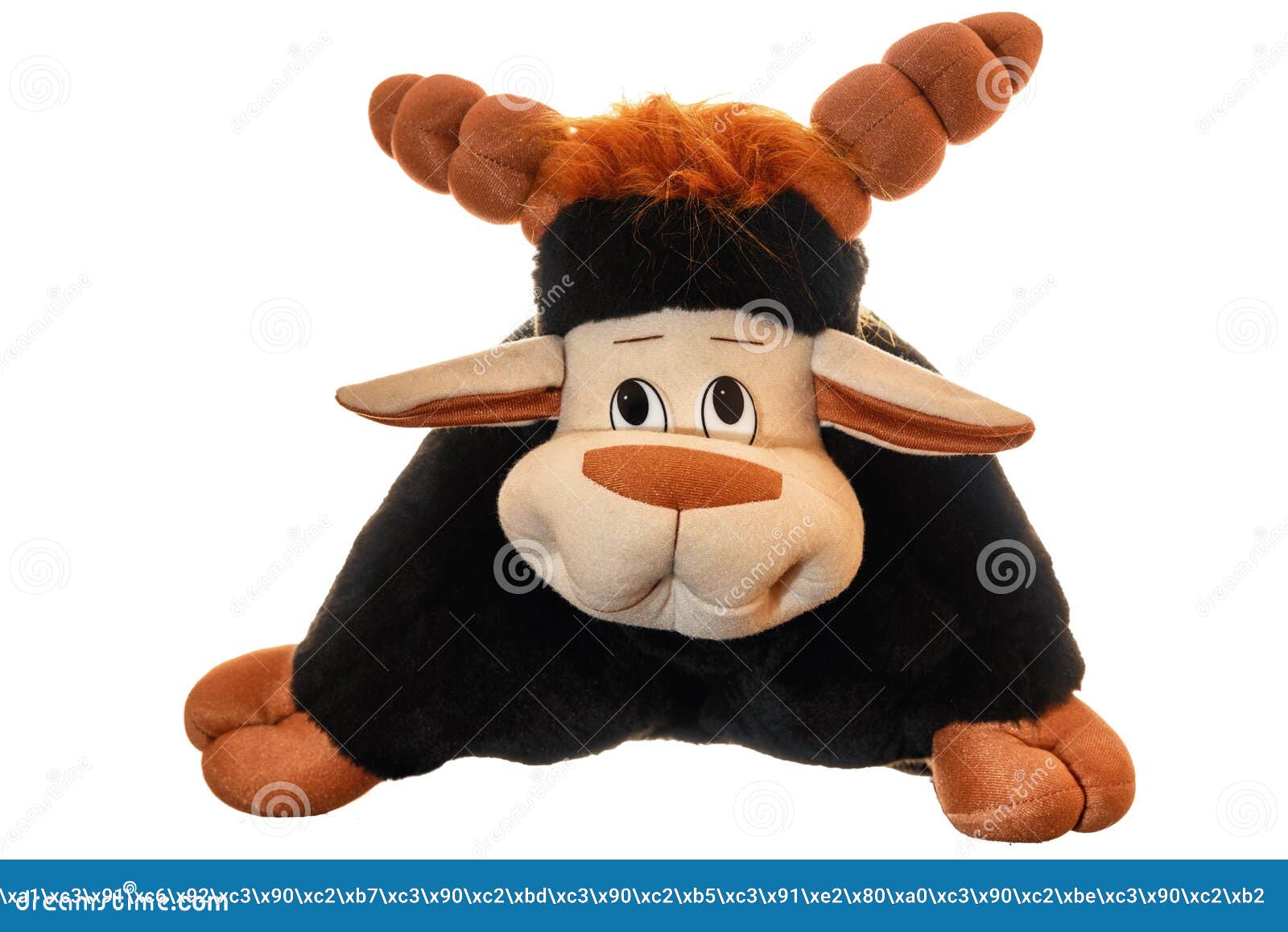 Soft Toy of a Cheerful Ram. Horns Stock Photo - Image of small ...