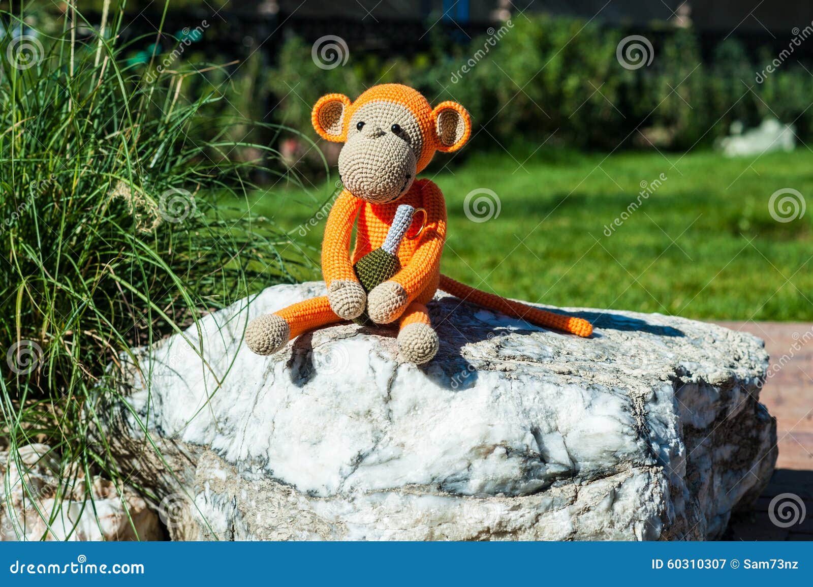 Soft Toy - Monkey with Grenade Stock Image - Image of knitted, soft ...