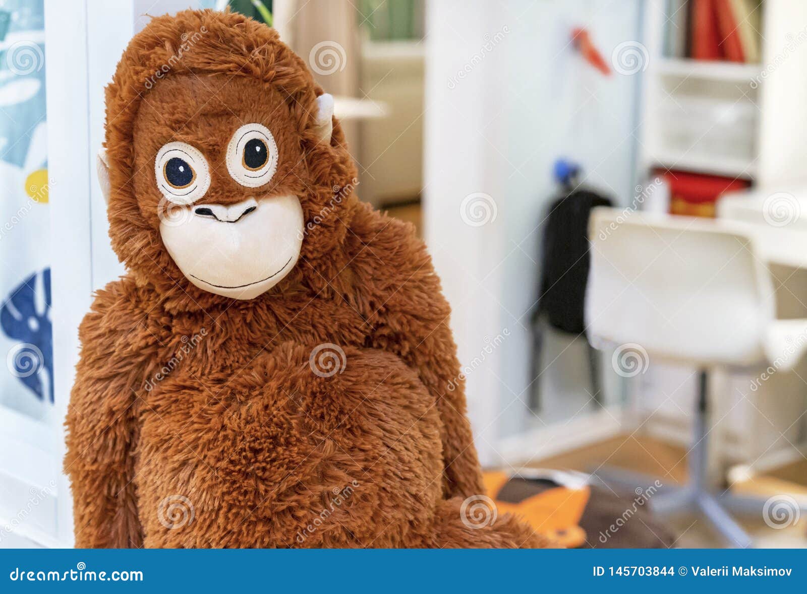 Soft Toy Orange Monkey in the Toy Store Stock Photo - Image of object ...