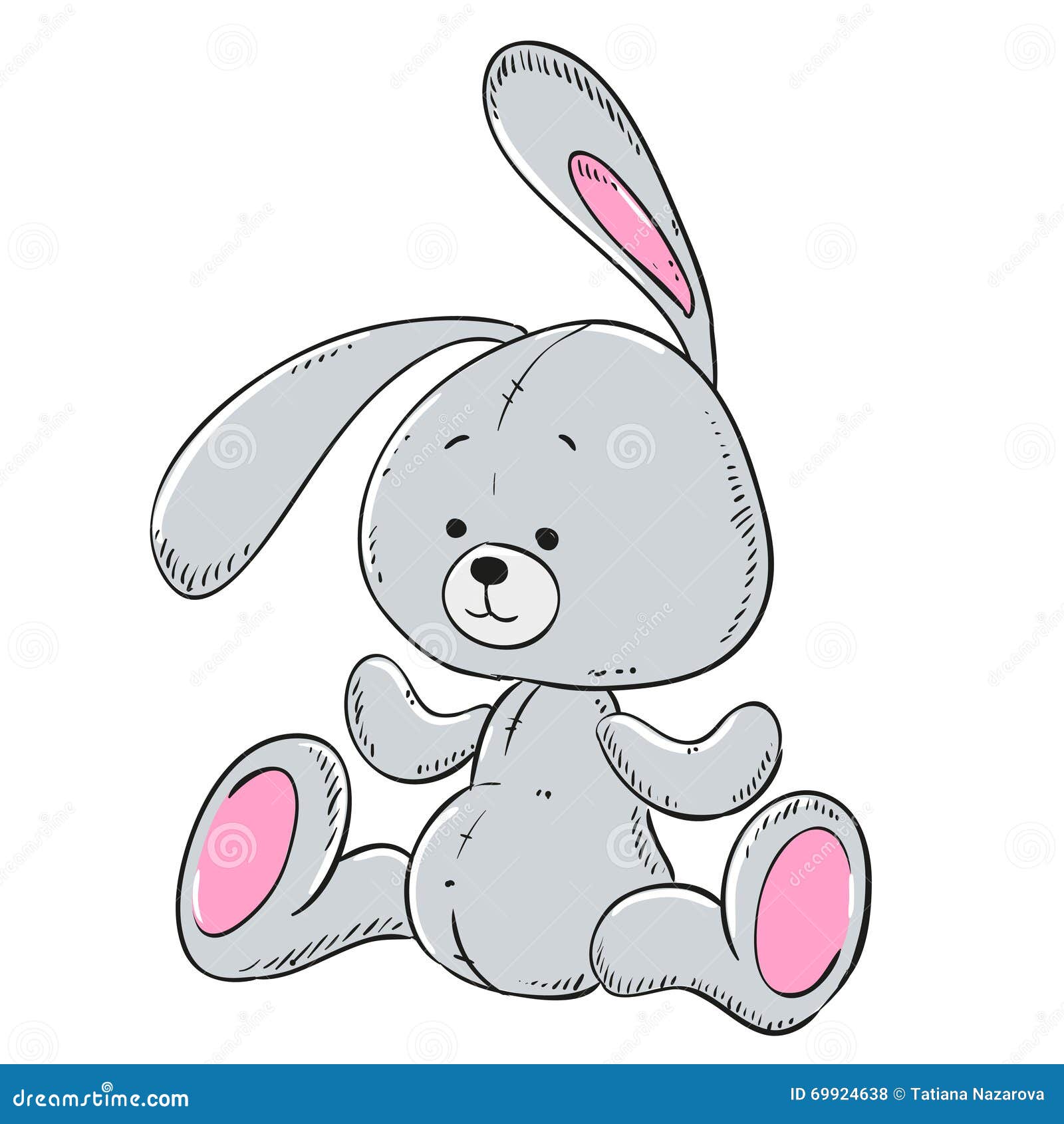 Soft toy plush rabbit stock vector. Illustration of child - 69924638
