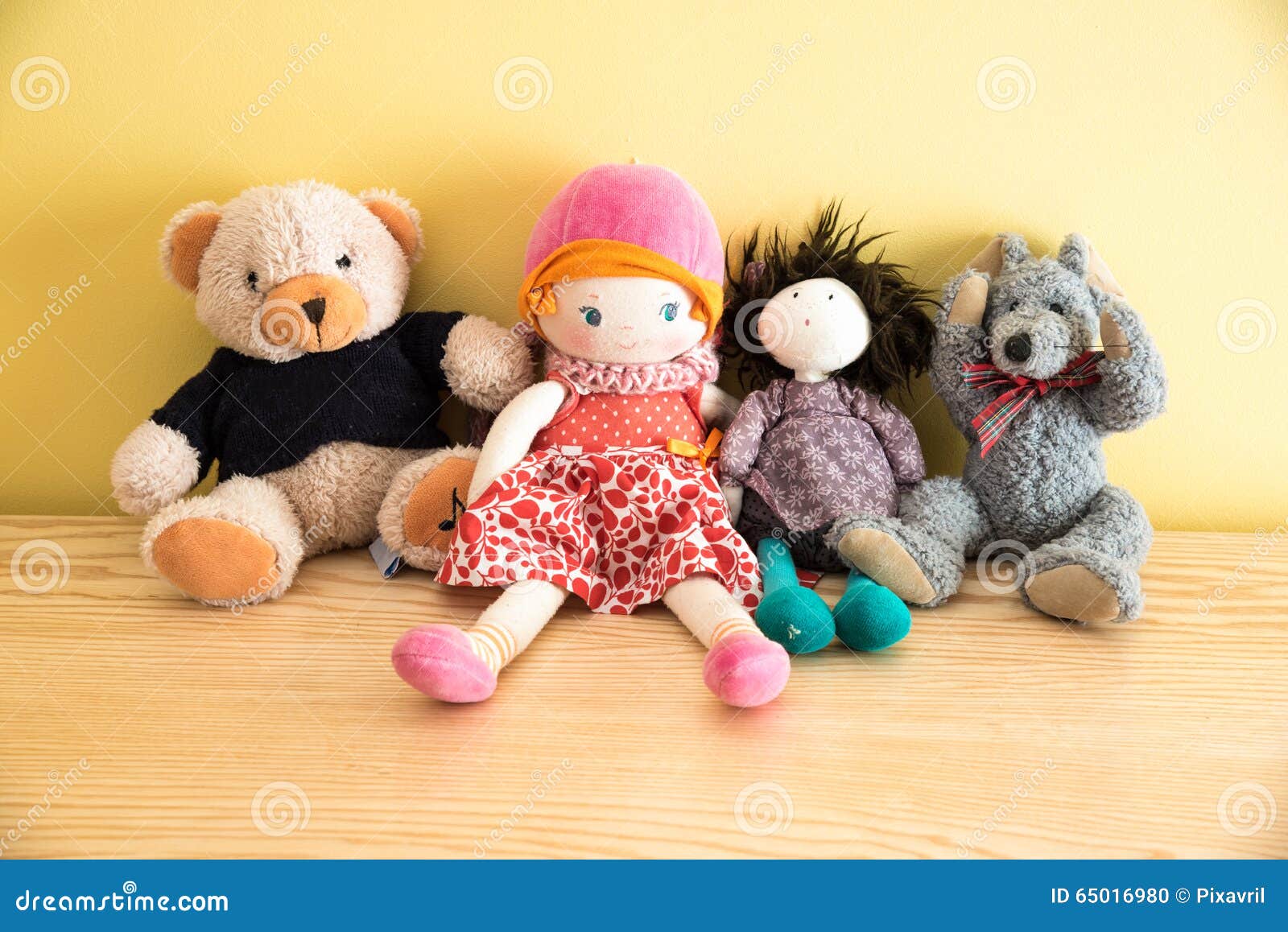 Soft toys stock photo. Image of animal, brown, pile, cute - 65016980