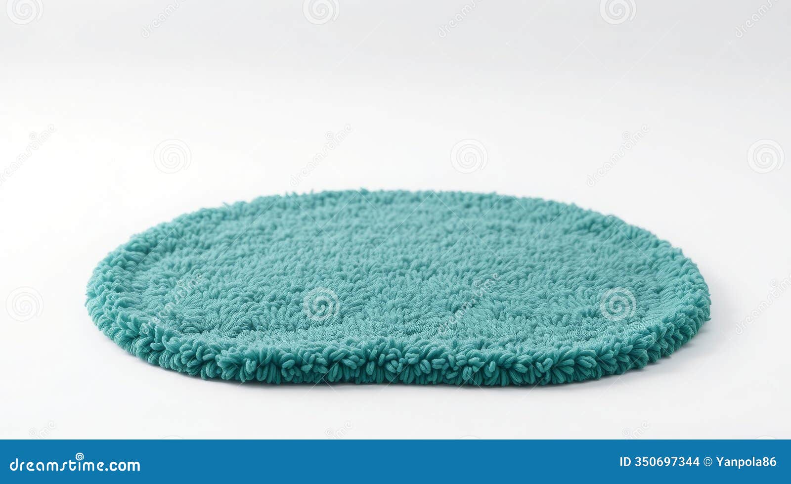 Soft Turquoise Oval Rug on a White Background Stock Photo - Image of ...