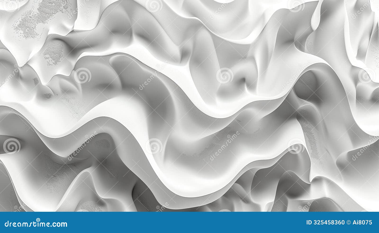 Soft Undulating Wave Patterns in Shades of White Background Image, Ai ...