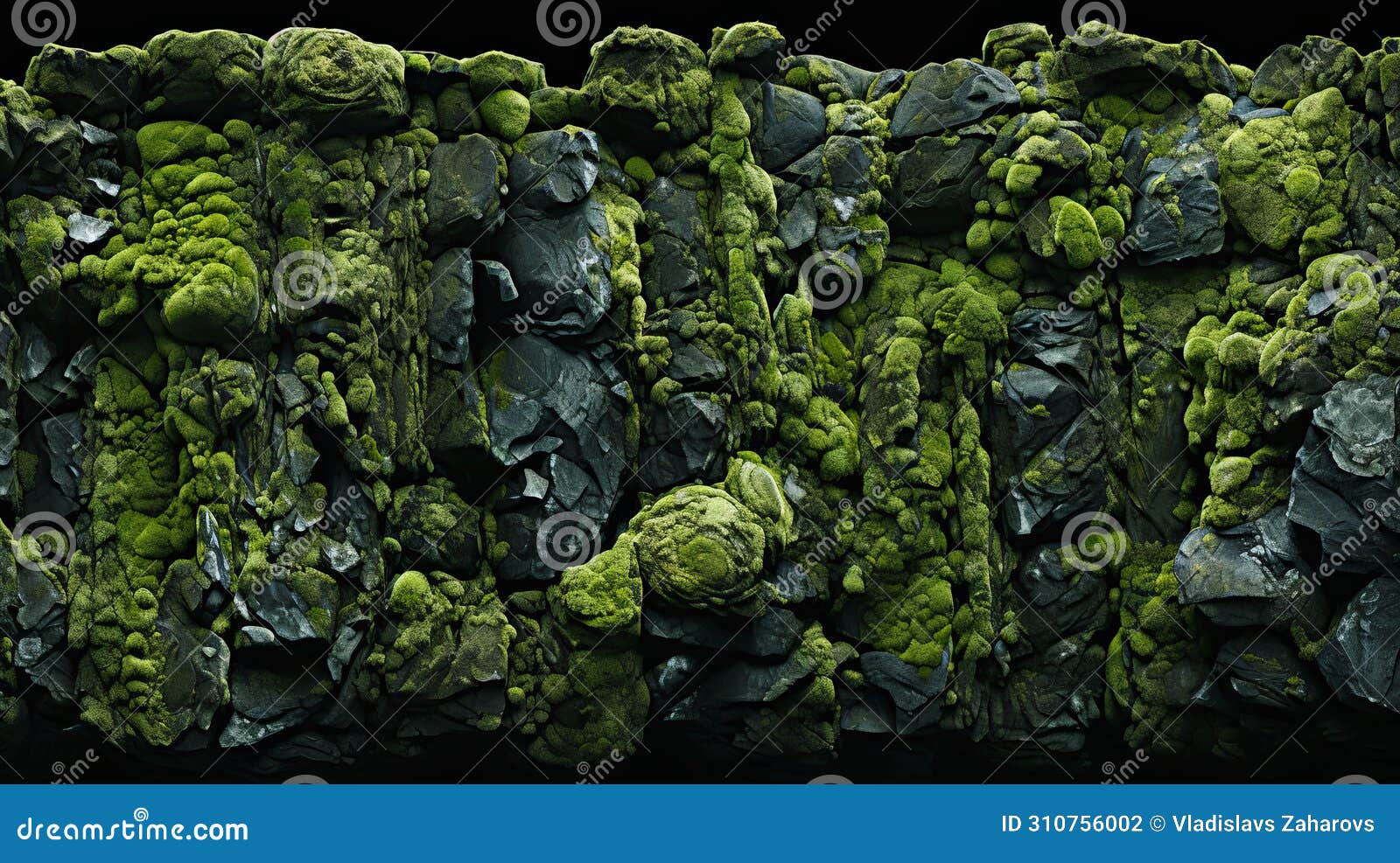 The Soft, Velvety Texture of Mosscovered Rocks, with Tiny Green ...