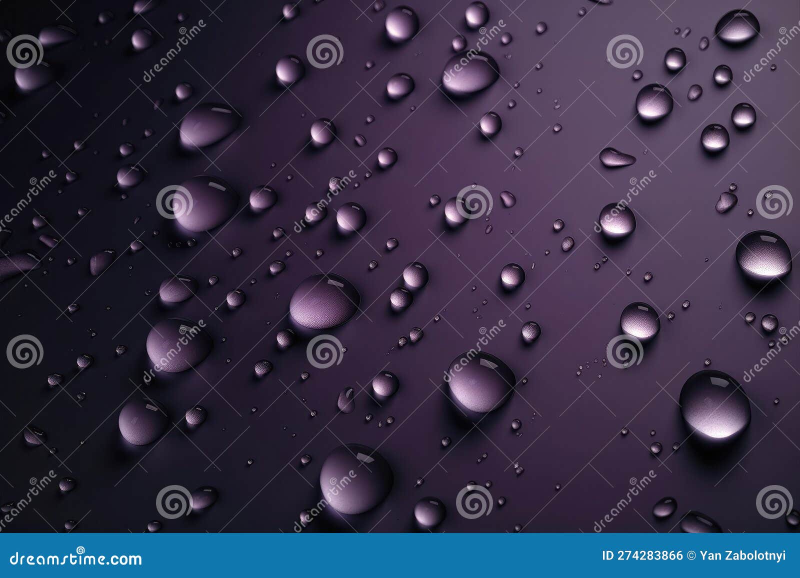 Soft Violet with Drops on Black Gradient Background. Generative AI ...