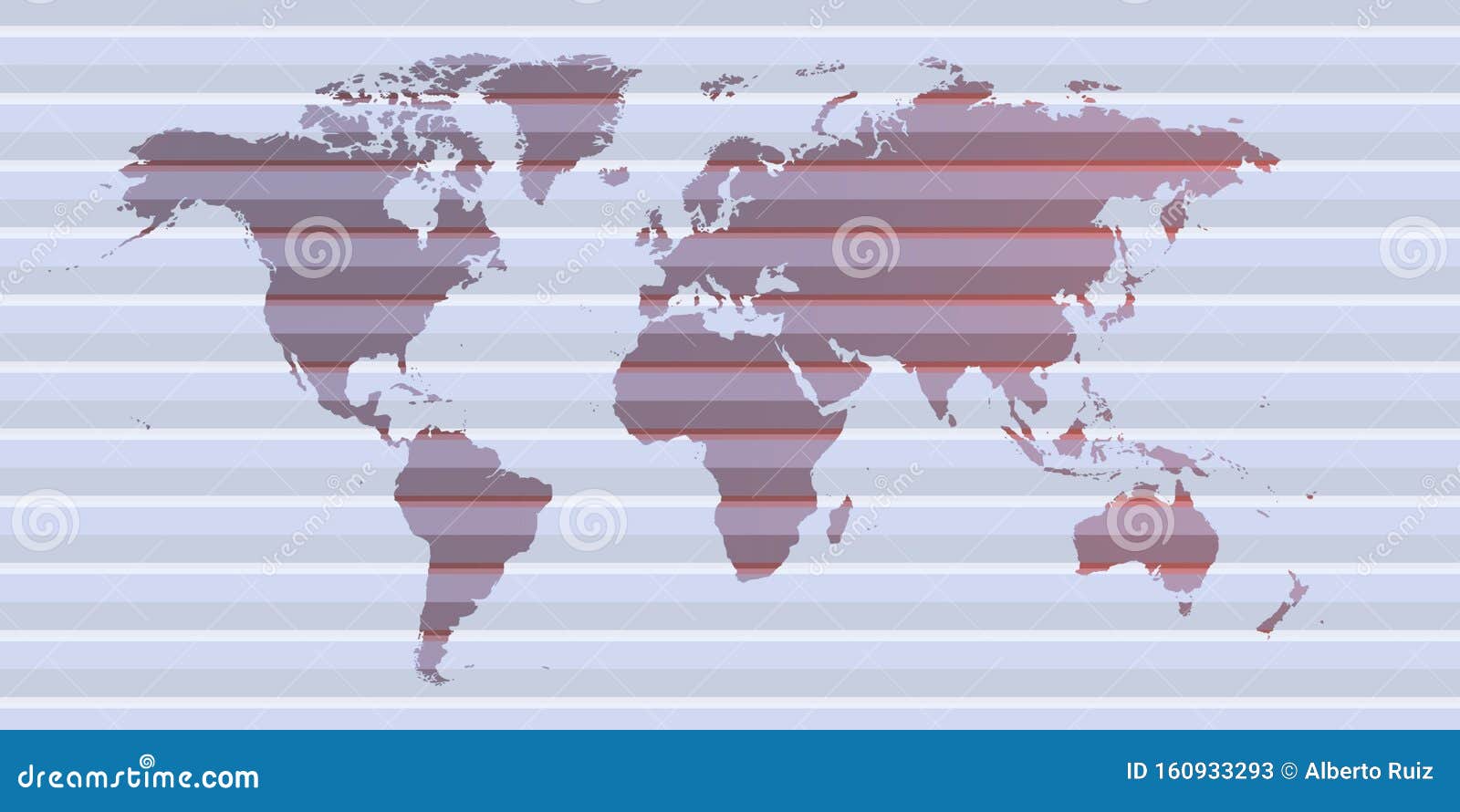 Soft and VIOLET Map of the World with HORIZONTAL SHADOWS Stock ...