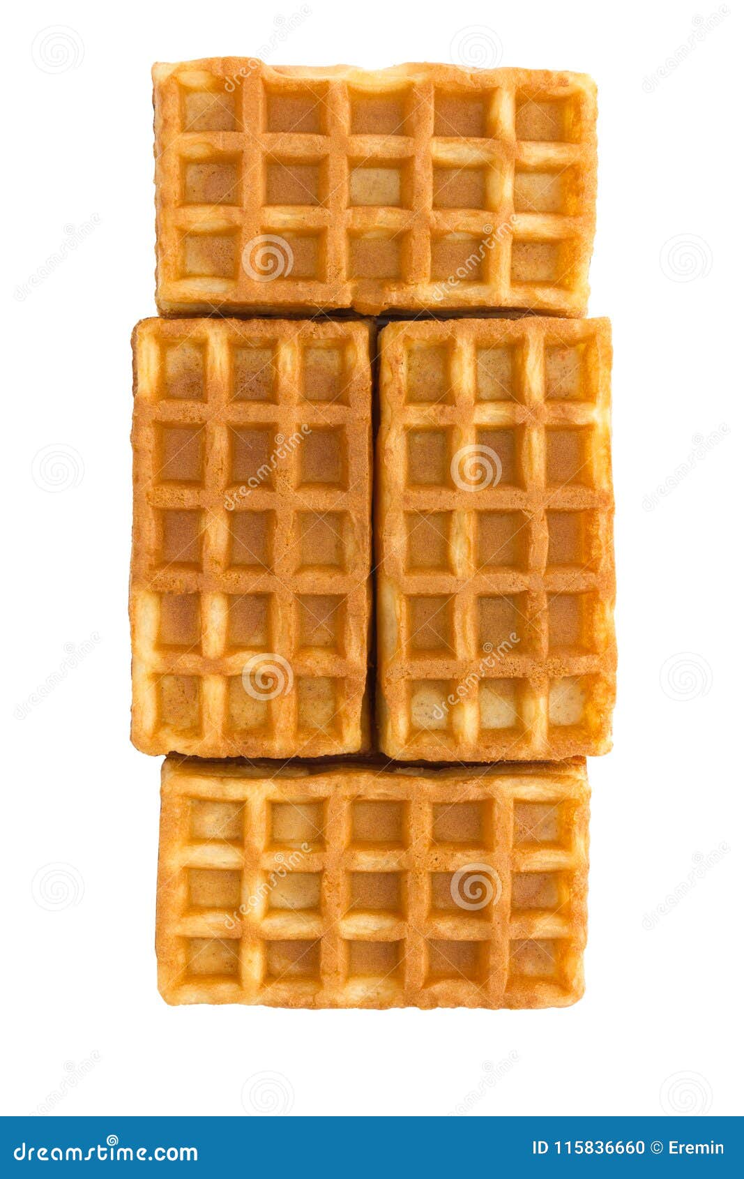 Soft Waffles with a Filling. Several Waffles with a Cream Filling on a ...