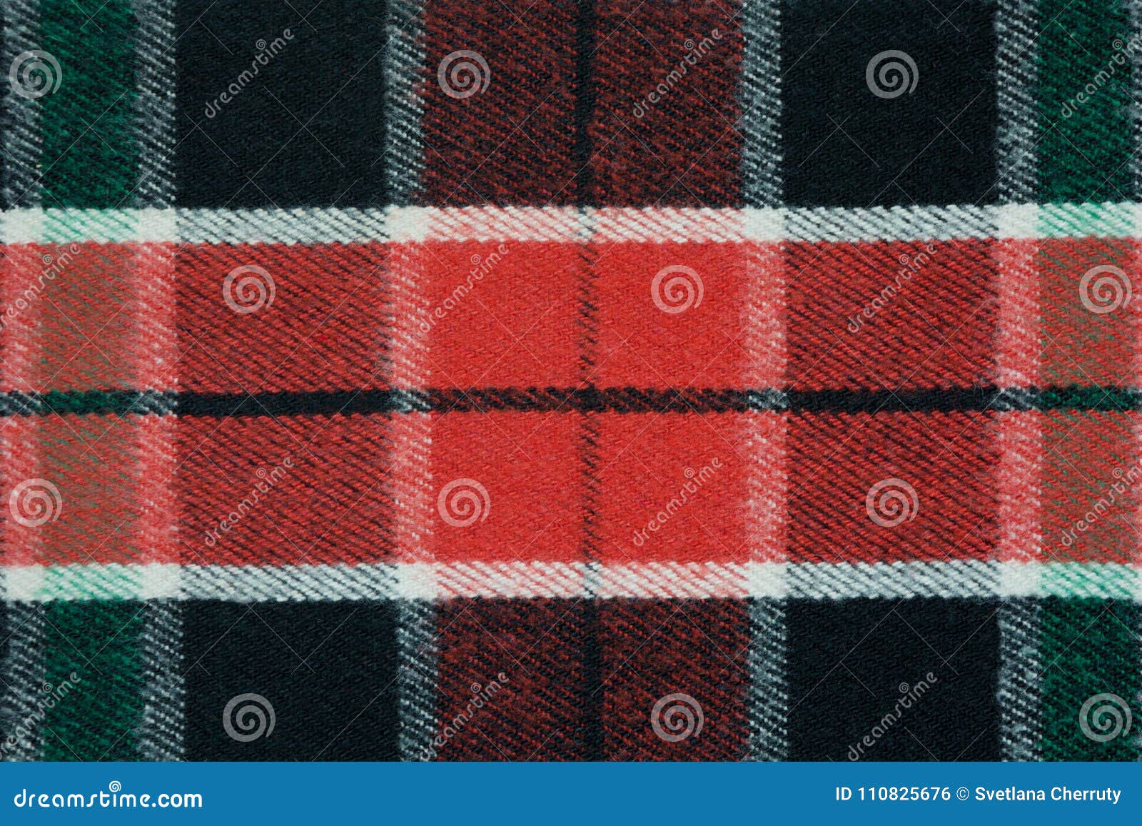Soft Checkered Wool Blanket. Green and Red Plaid Texture, Macro Shot ...