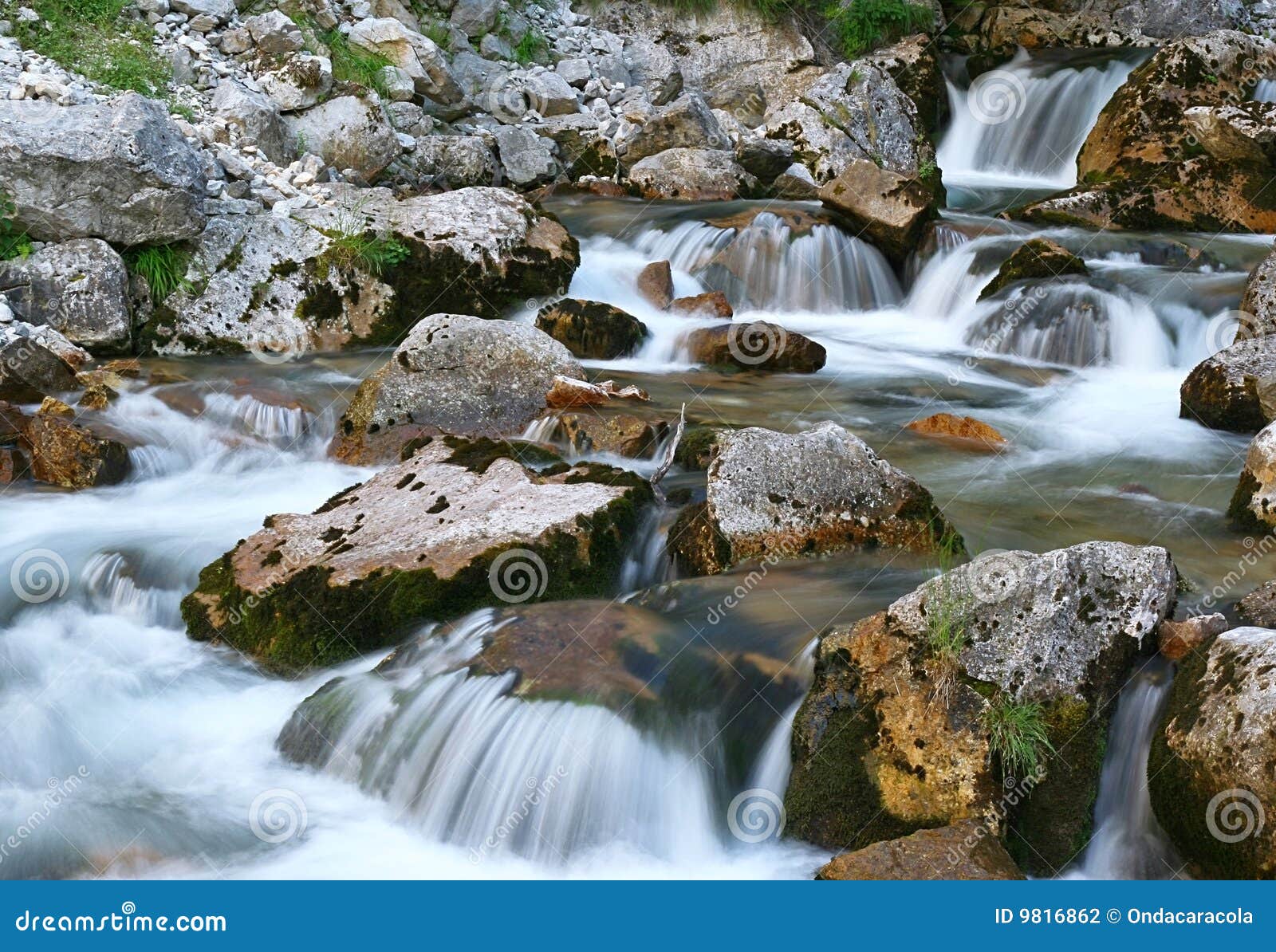Soft water river stock photo. Image of fast, mountain - 9816862