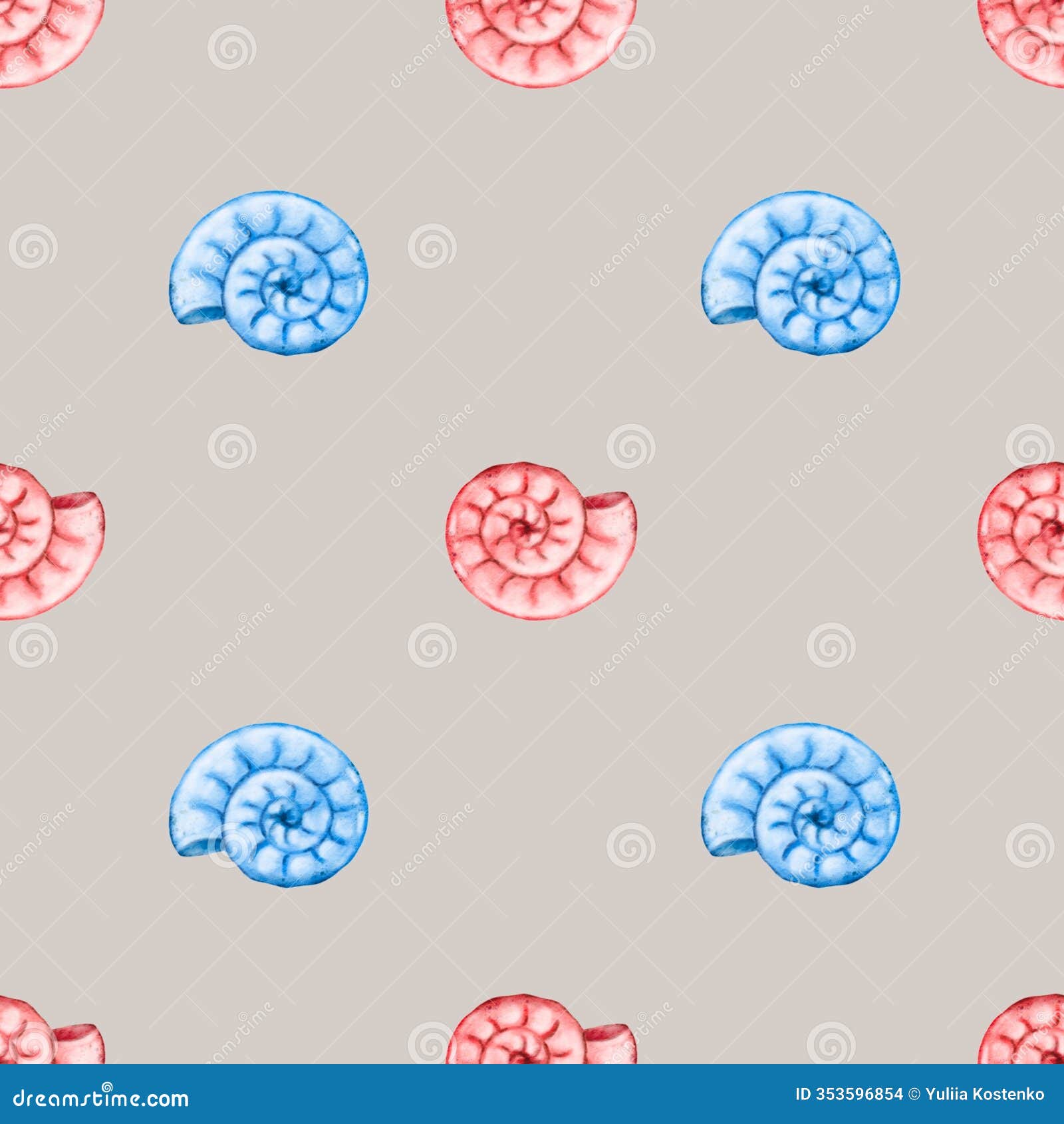 Watercolor Sea Shells Line Art Set. Hand Painted Underwater Element ...