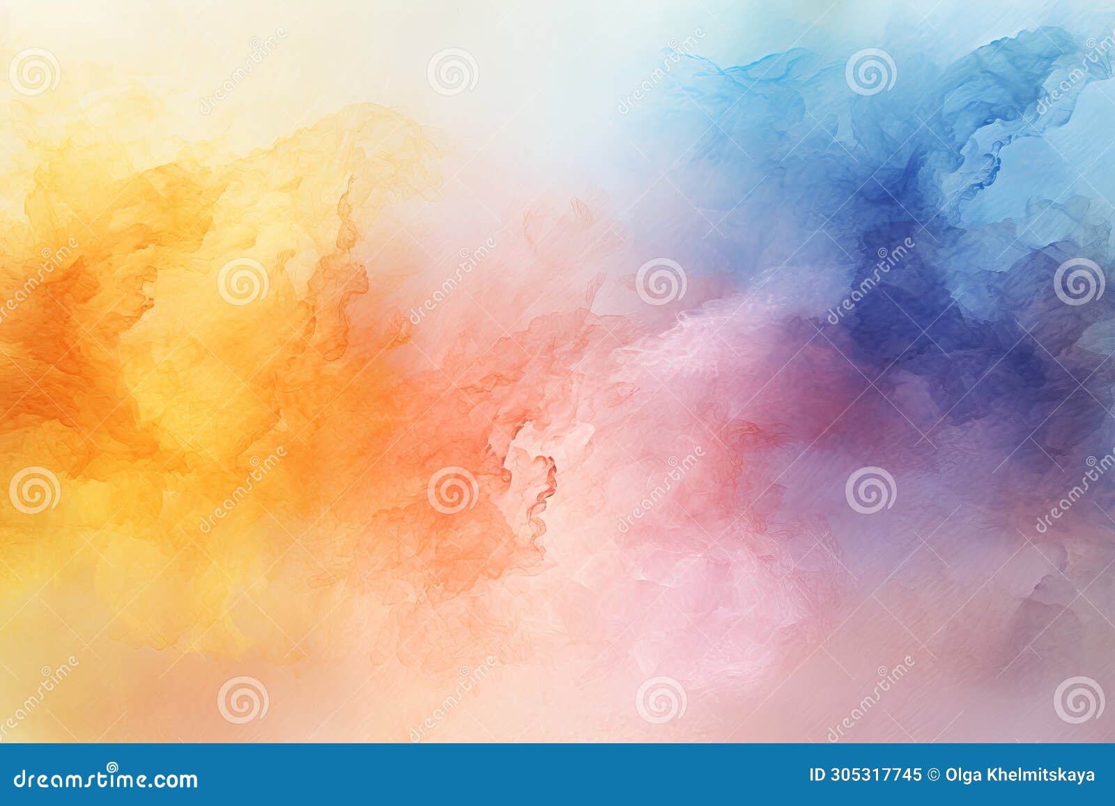 Soft Watercolor Textures. Abstract Backgrounds with Dreamy Splashes and ...